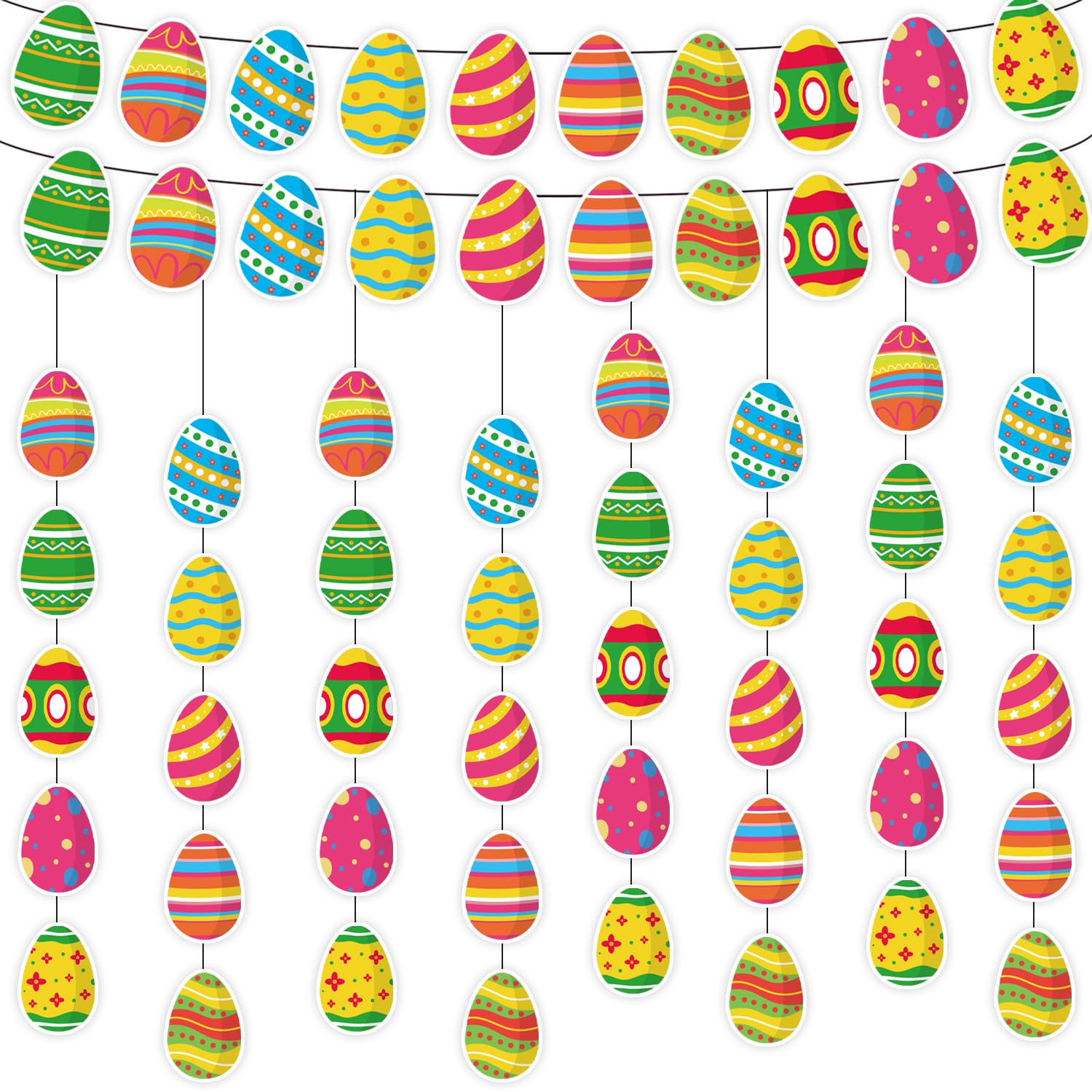 Amazon.com : 80 Pieces Easter Party Egg Decorations Hanging Streamer ...