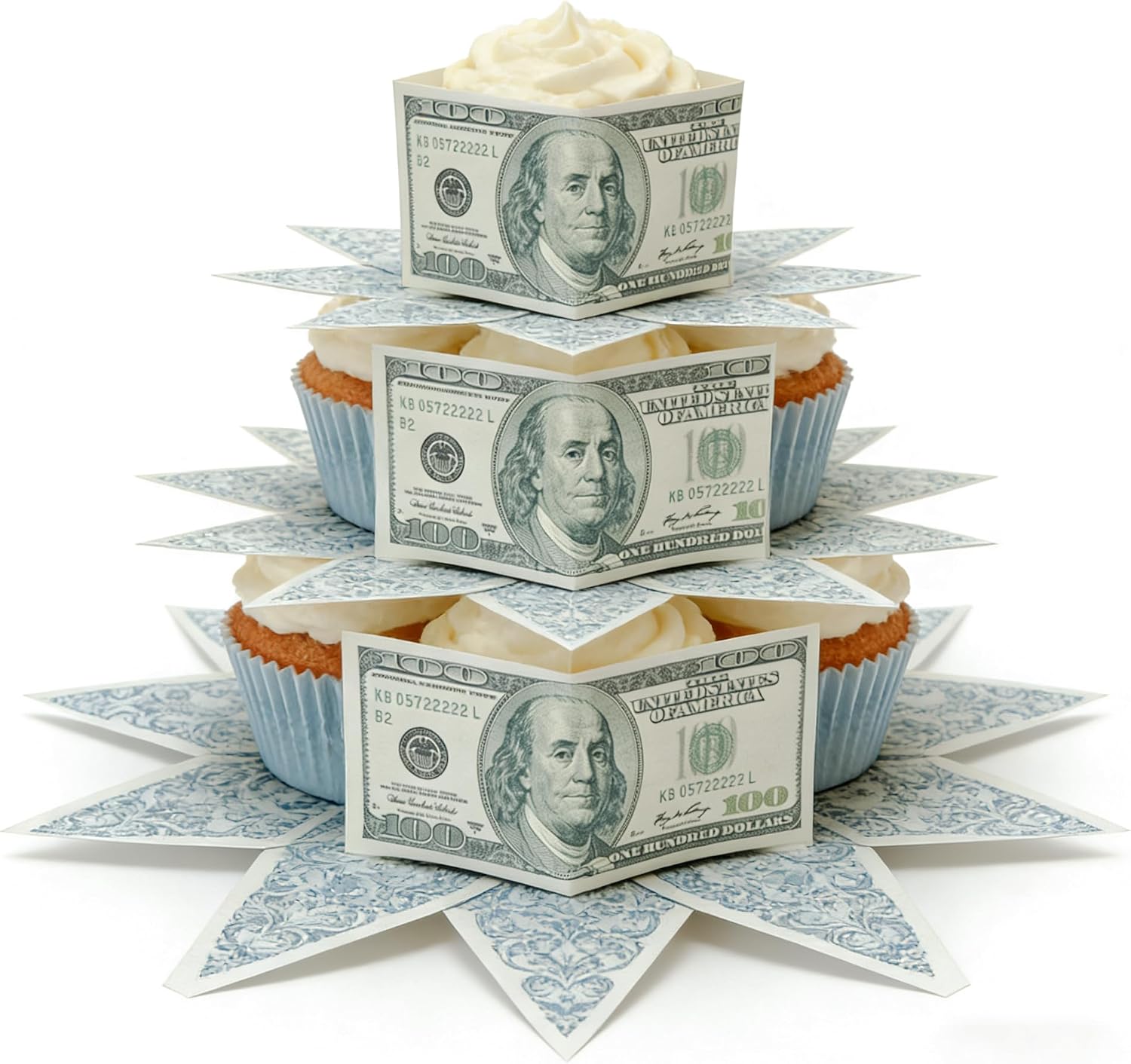 Amazon.com: LcingTify 100 PCS Edible 100 Dollars Bill Image Cupcake ...