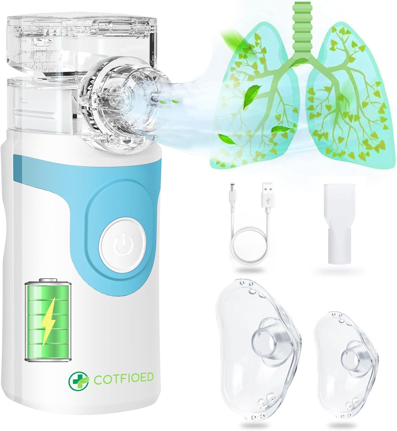 Nebuliser Machine for Adults & Kids - USB-C Rechargeable Nebuliser with ...