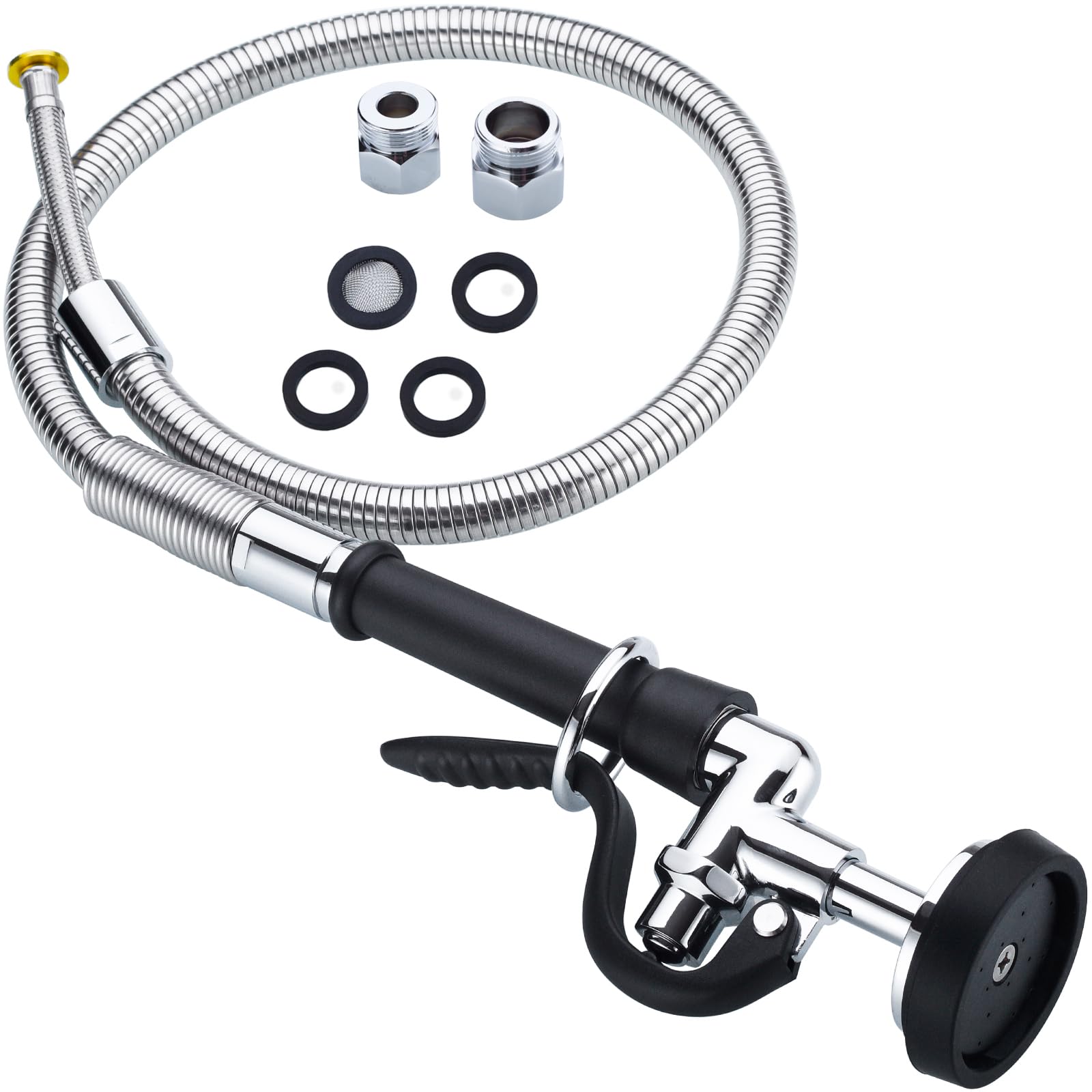 TRUSTMI Pre Rinse Sprayer Valve with 44 Inch Flexible Stainless Steel ...