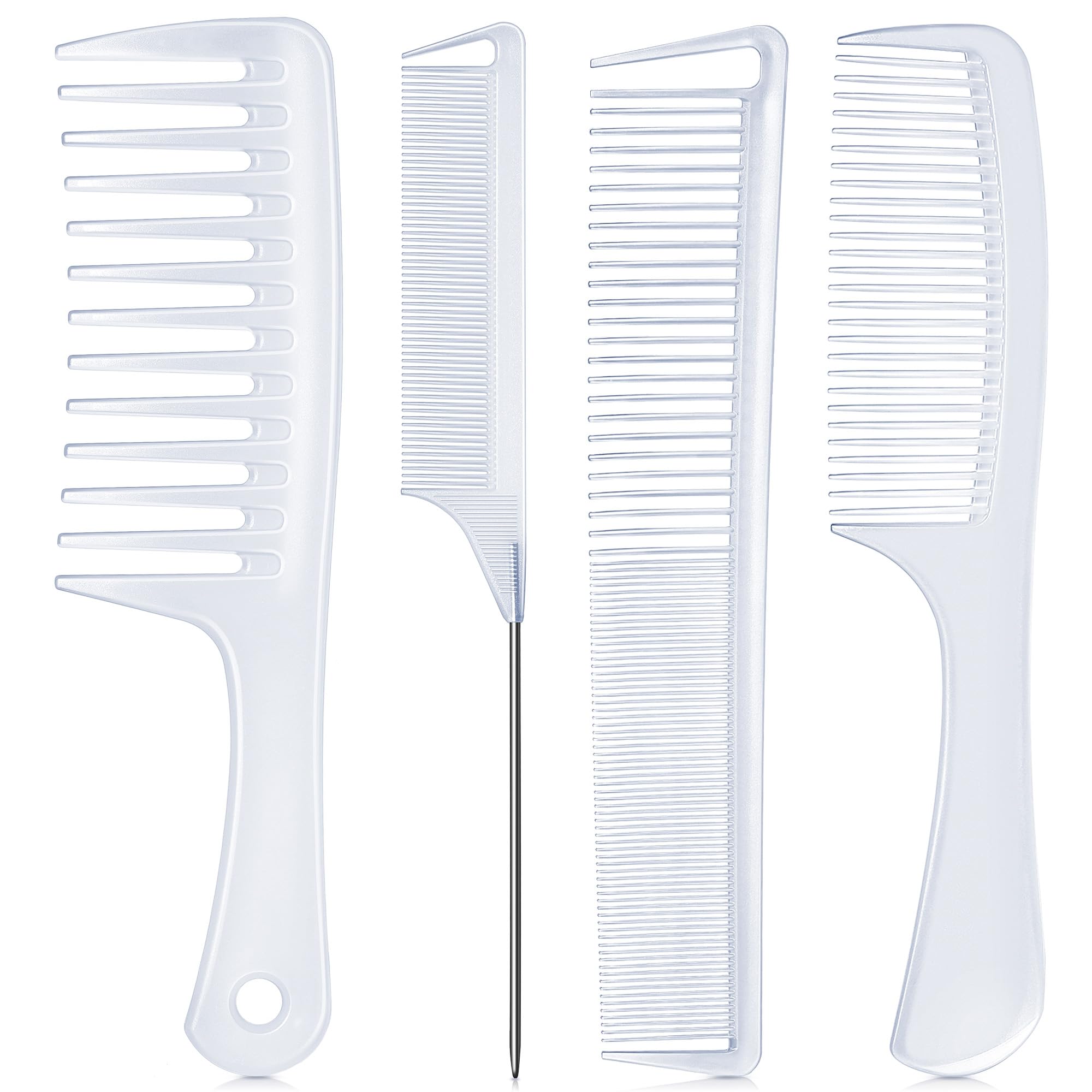 Amazon.com : SALONSILK Combs for Women and Men, 4PCS Translucent ...