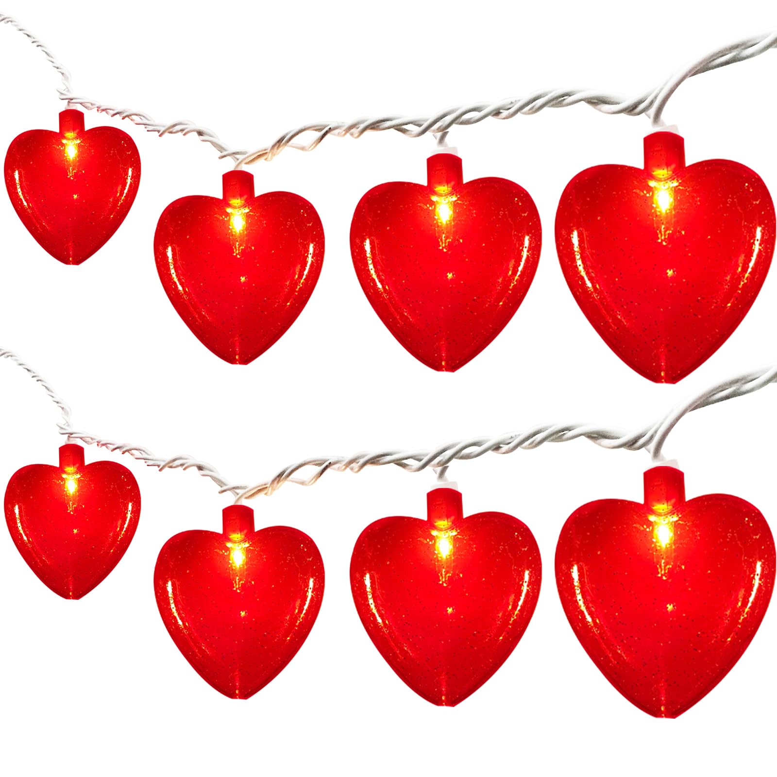 8.5Ft Red Heart Fairy String Lights, Valentine's Day Decor Lights with ...
