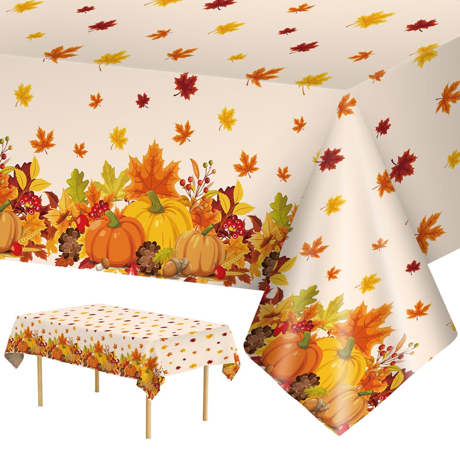 Amazon.com: 2 Pcs Thanksgiving Tablecloth Plastic - Disposable Fall ...