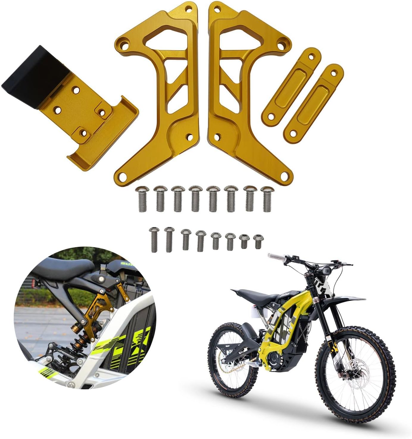 Amazon.com: IUVWISN Gold Motorcycle Seat Extender Riser for Surron Sur ...