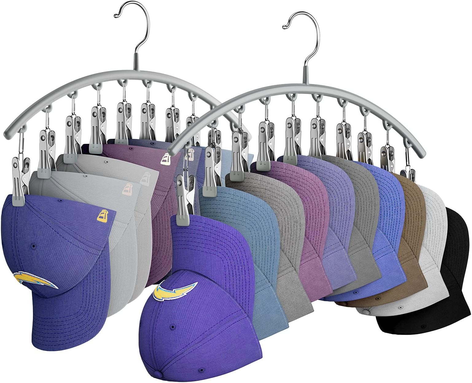 Amazon.com: LEVOSHUA Closet Hanging Cap Organizer, 16 Baseball Cap Rack ...