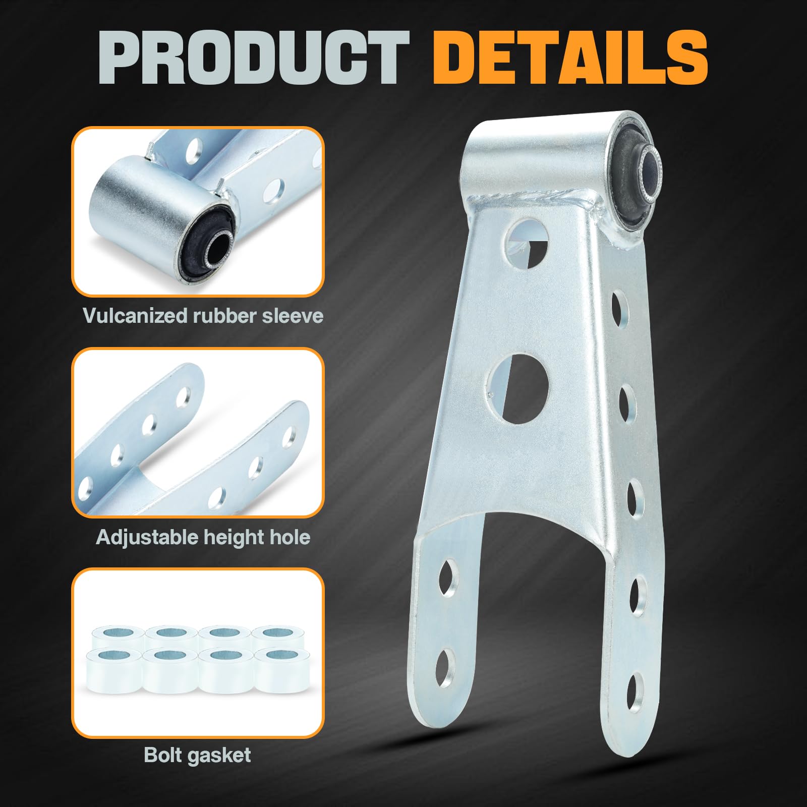 Snapklik.com : 2-3 Inch Suspension Rear Drop Lowering Shackles Kit Fit ...