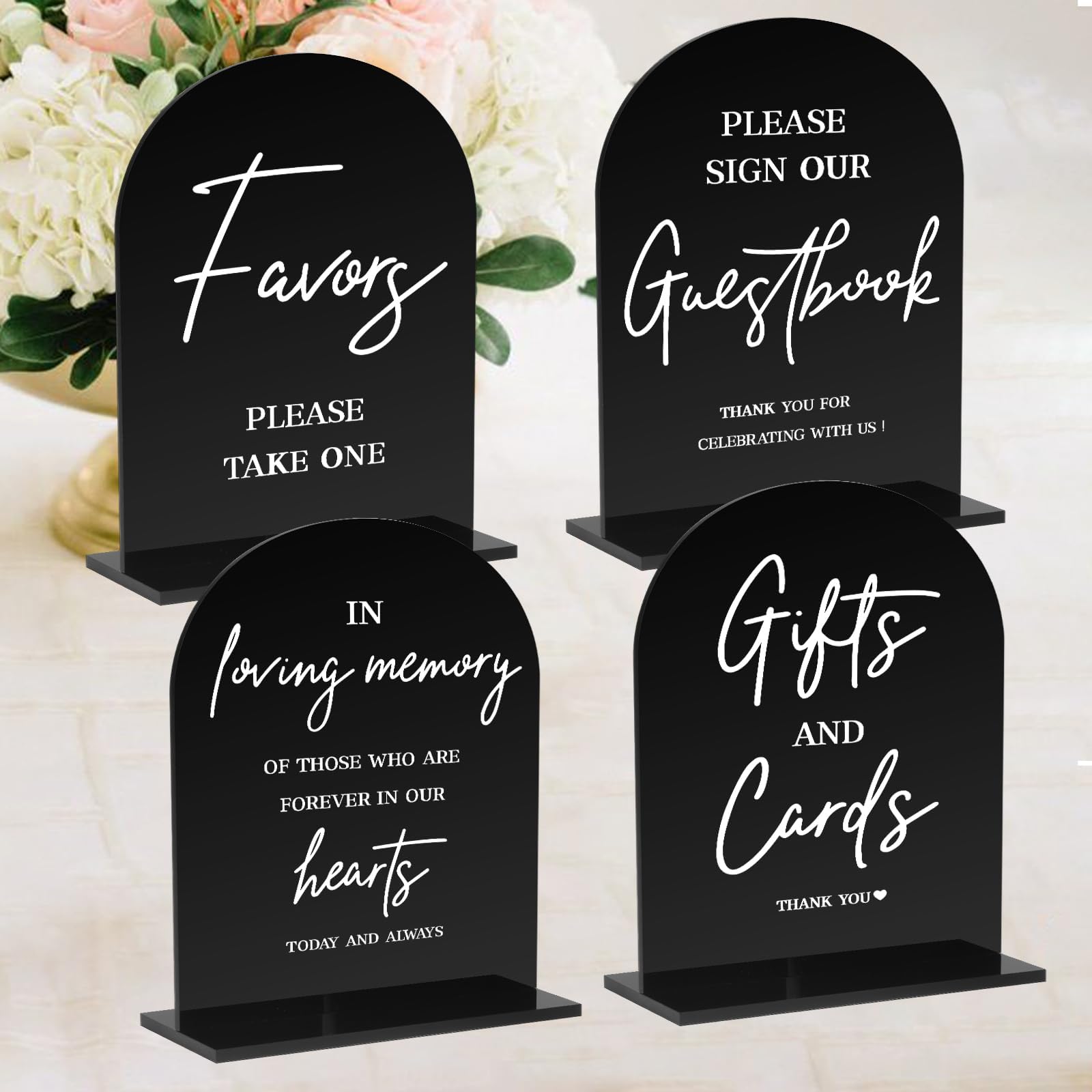 Amazon.com: 4pcs Acrylic Wedding Signs for Ceremony and Reception, 5x7 ...