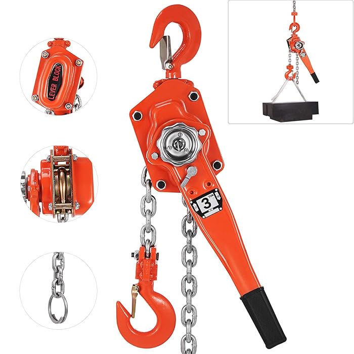 Buy VEVOR 3T Chian Hoist Manual Lever Chain Hoist 6M 6600lbs 20ft ...