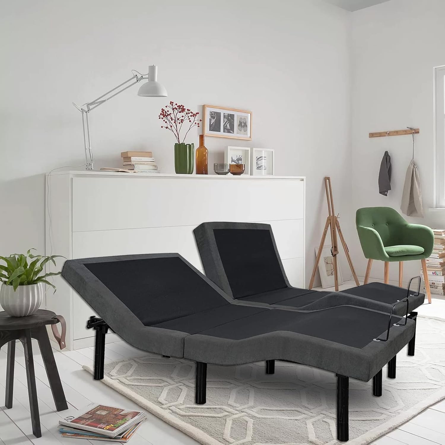 Amazon.com: Zevemomo Adjustable Bed Base, Split King Size Bed Frame ...