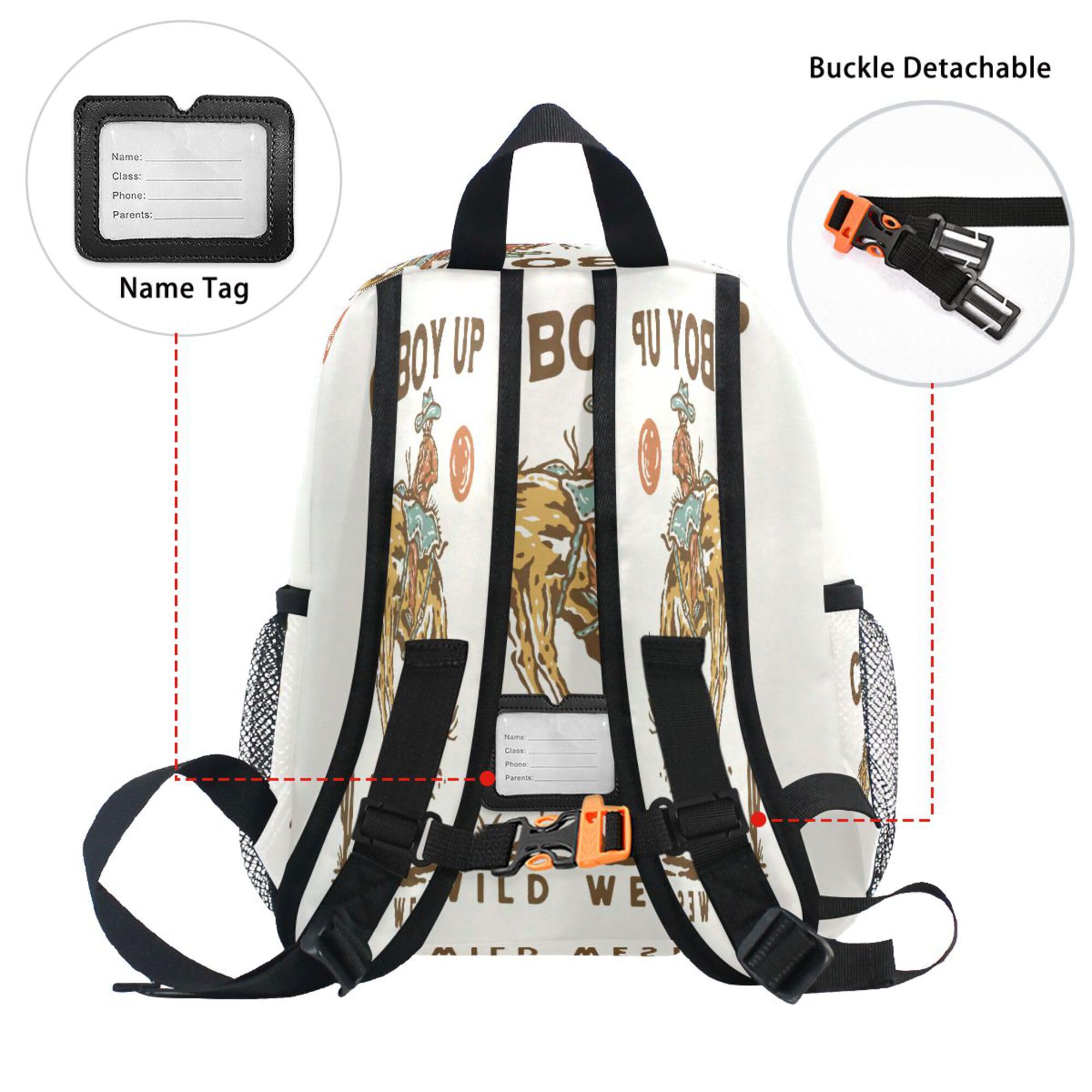 Snapklik.com : Cowboy Illustration Rodeo Vintage Wild Toddler Backpack ...