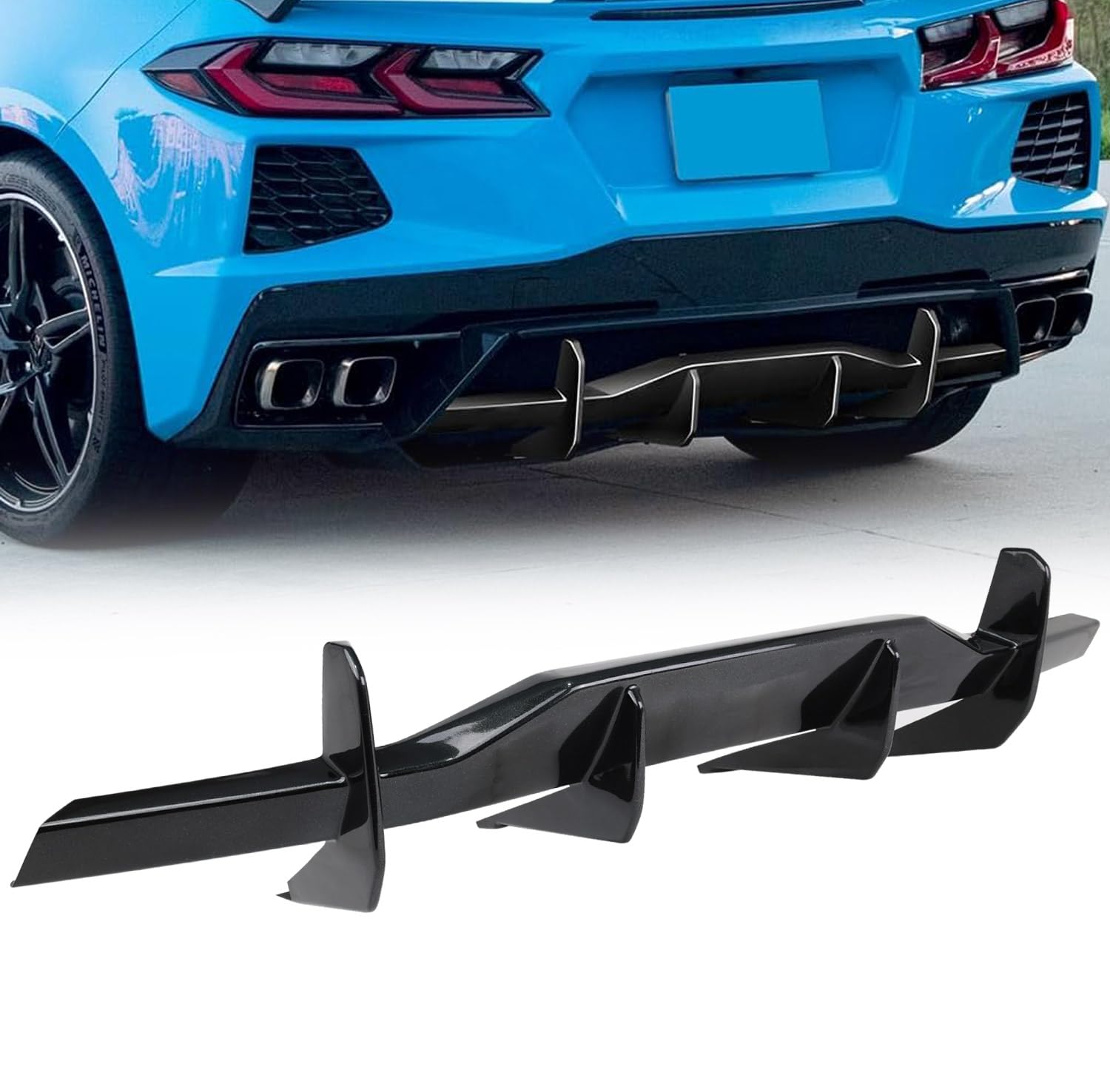 Snapklik.com : Etesan Carbon Flash Rear Bumper Diffuser Splitter Fit ...