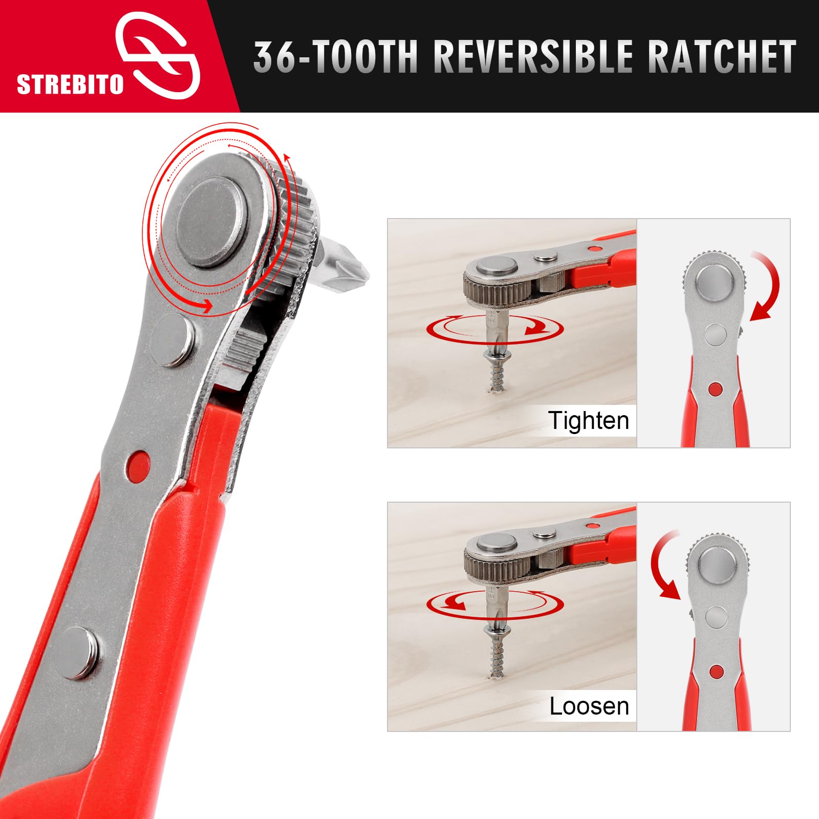 Snapklik.com : STREBITO Right Angle Screwdriver 14 Piece Mini Ratchet ...