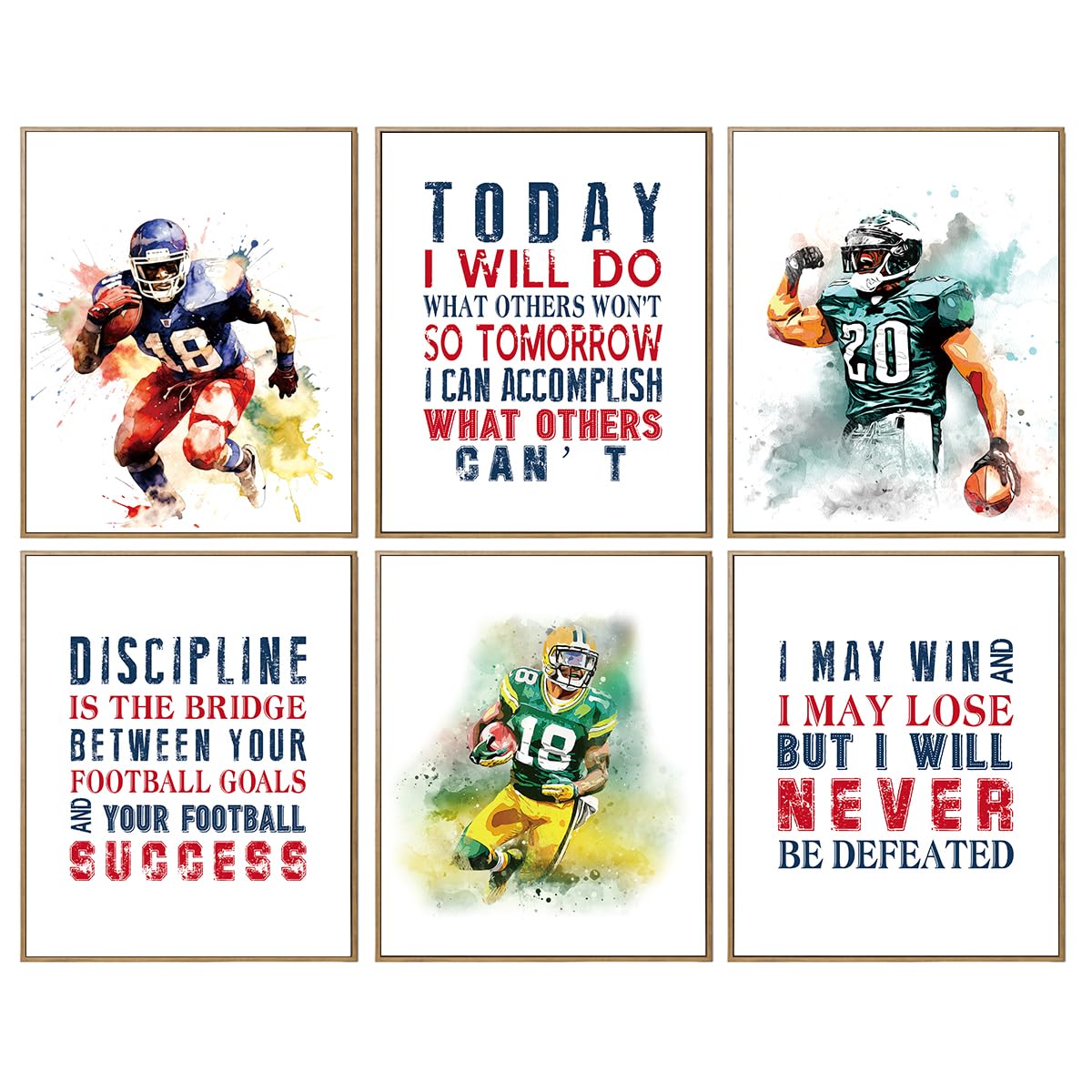 Amazon.com: Football Poster Wall Decor Motivational Posters Football ...