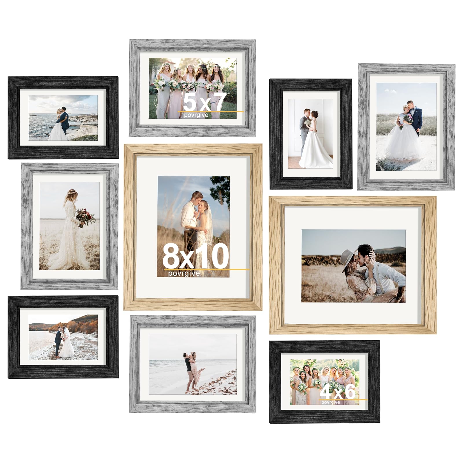 Amazon.com - Povrgive Picture Frames Set of 10, Picture Frames Collage ...