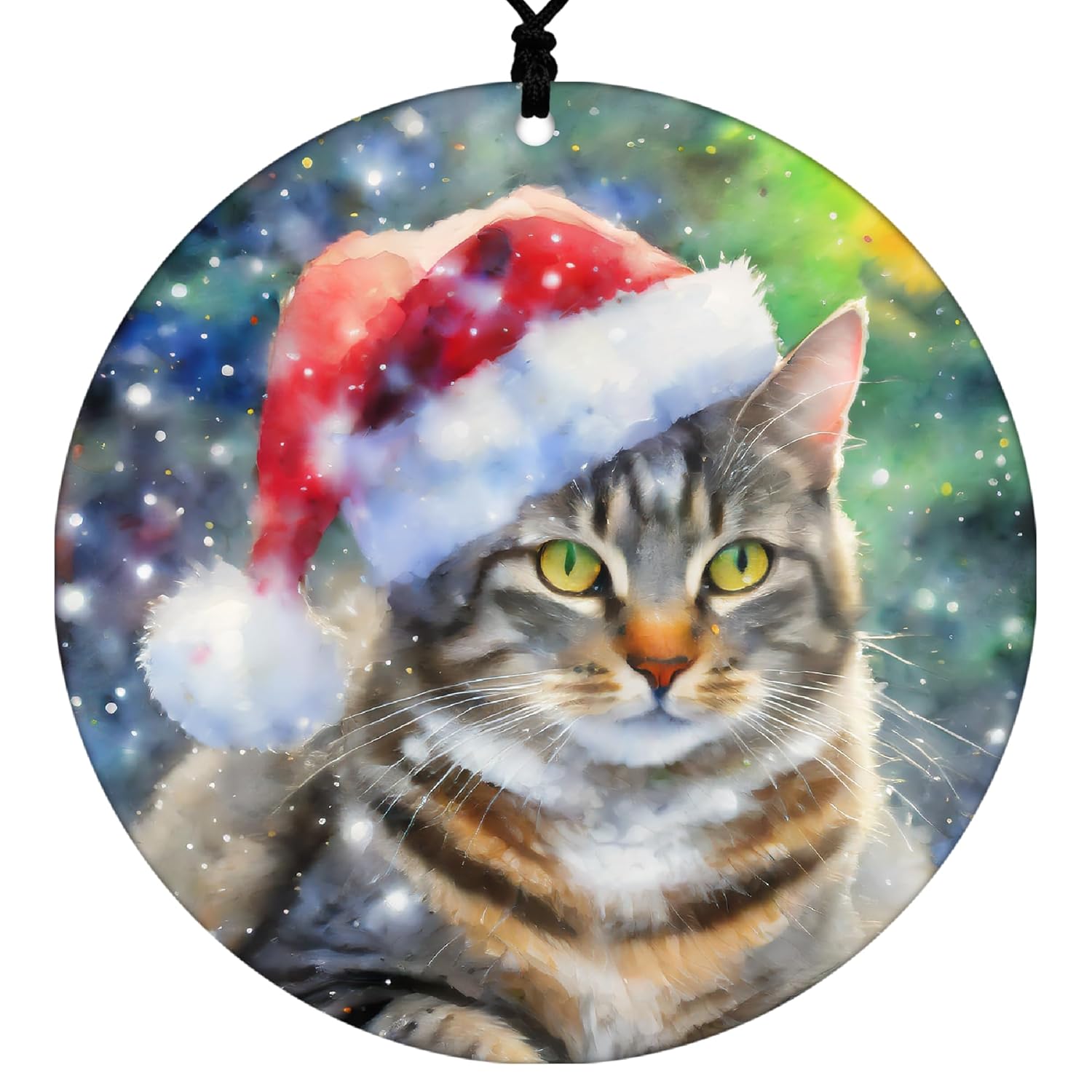 Amazon.com: Gray Tabby Cat Christmas Ornament - Hanging Home Decor ...