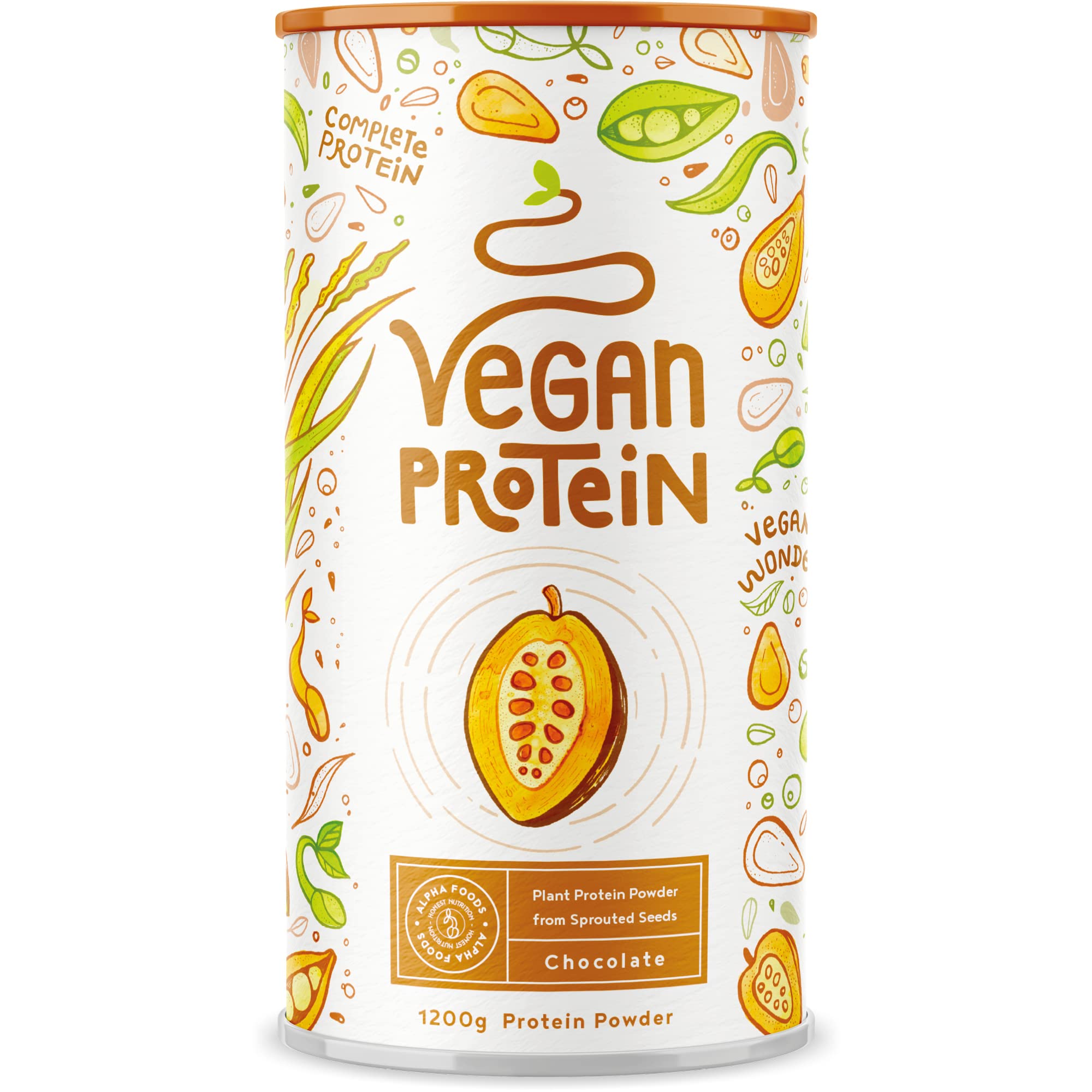 Buy Vegan Protein Powder Chocolate - 1.2kg(80 serving) - 100% Based ...