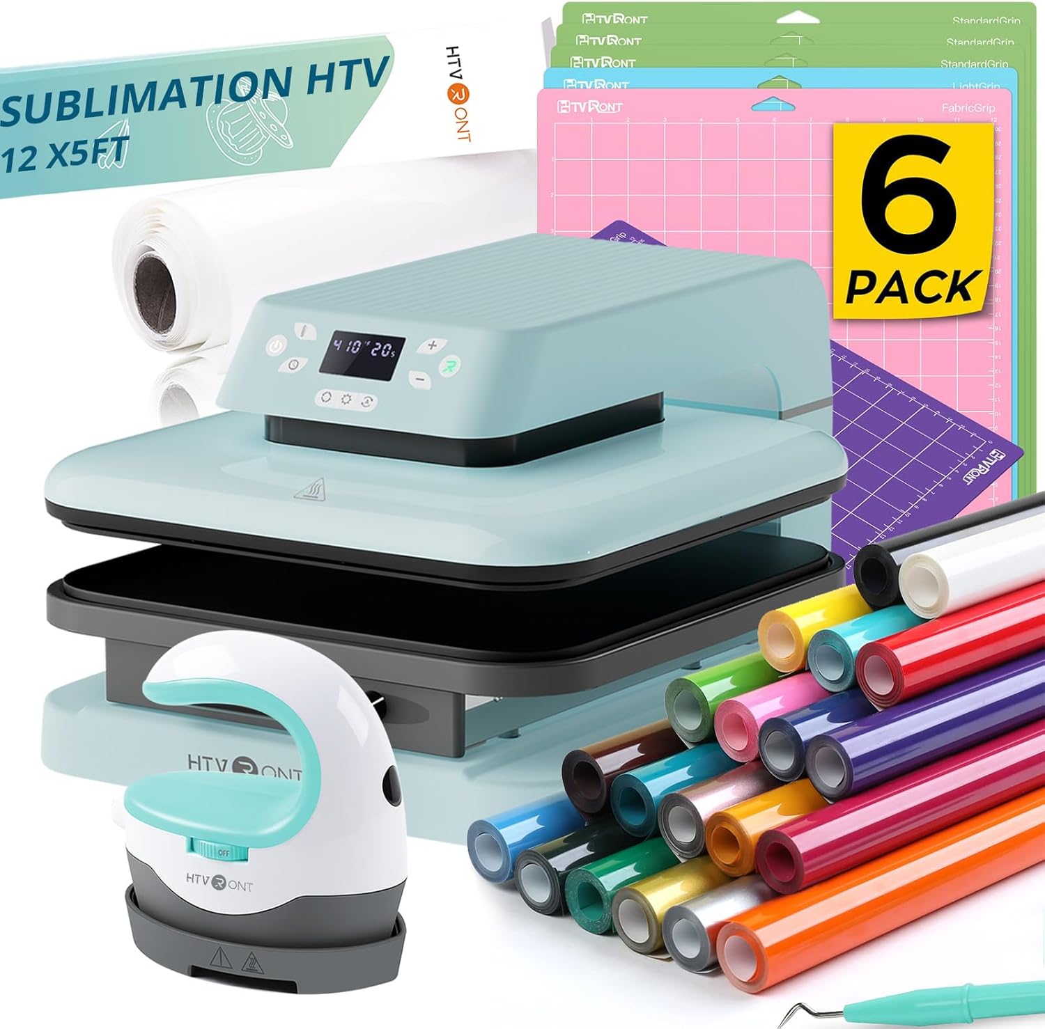 Amazon.com: HTVRONT Auto Heat Press Machine 15x15 & Heat Press Mini ...