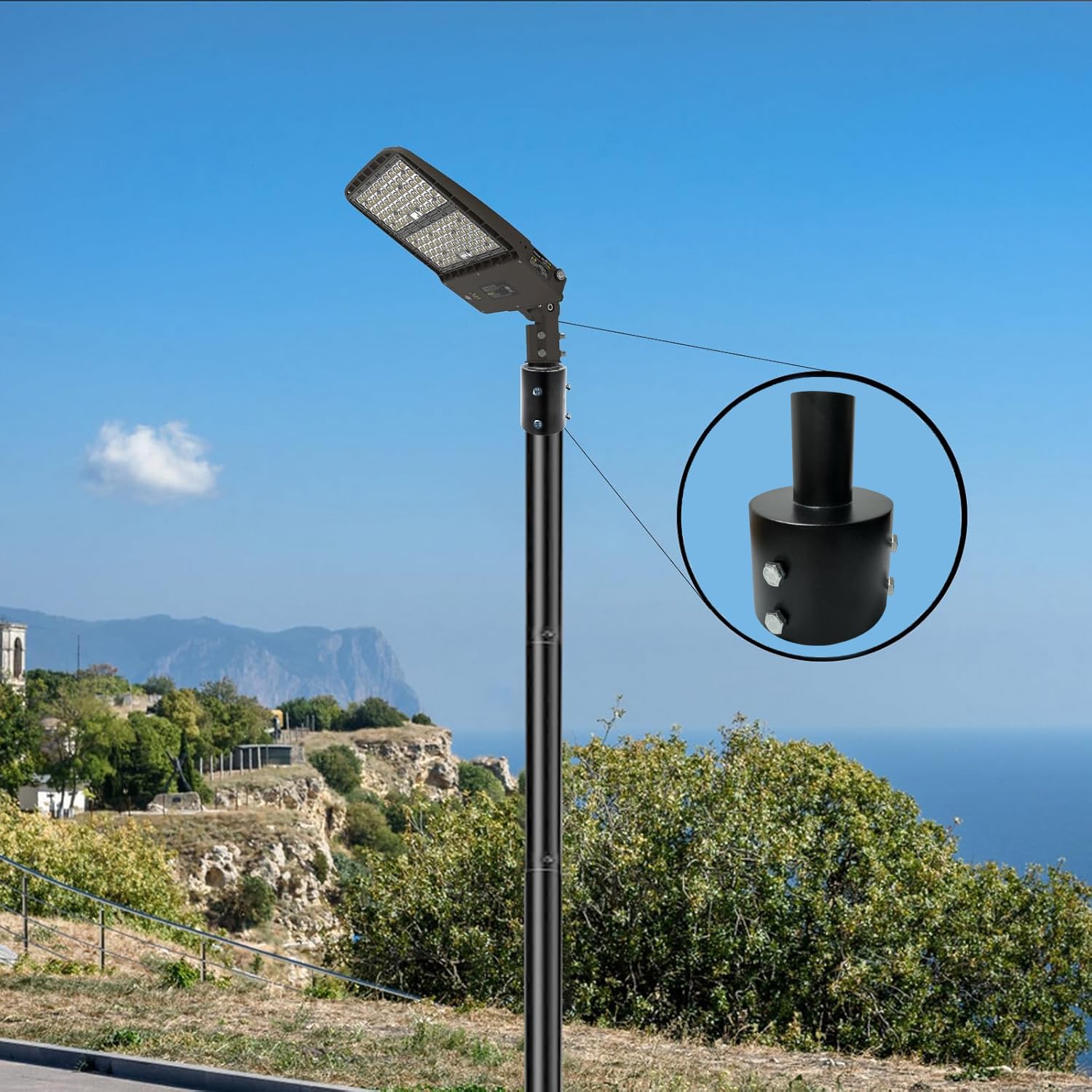 Round Parking Lot Lighting Pole Adapters For Led ROSA ELBA LED
