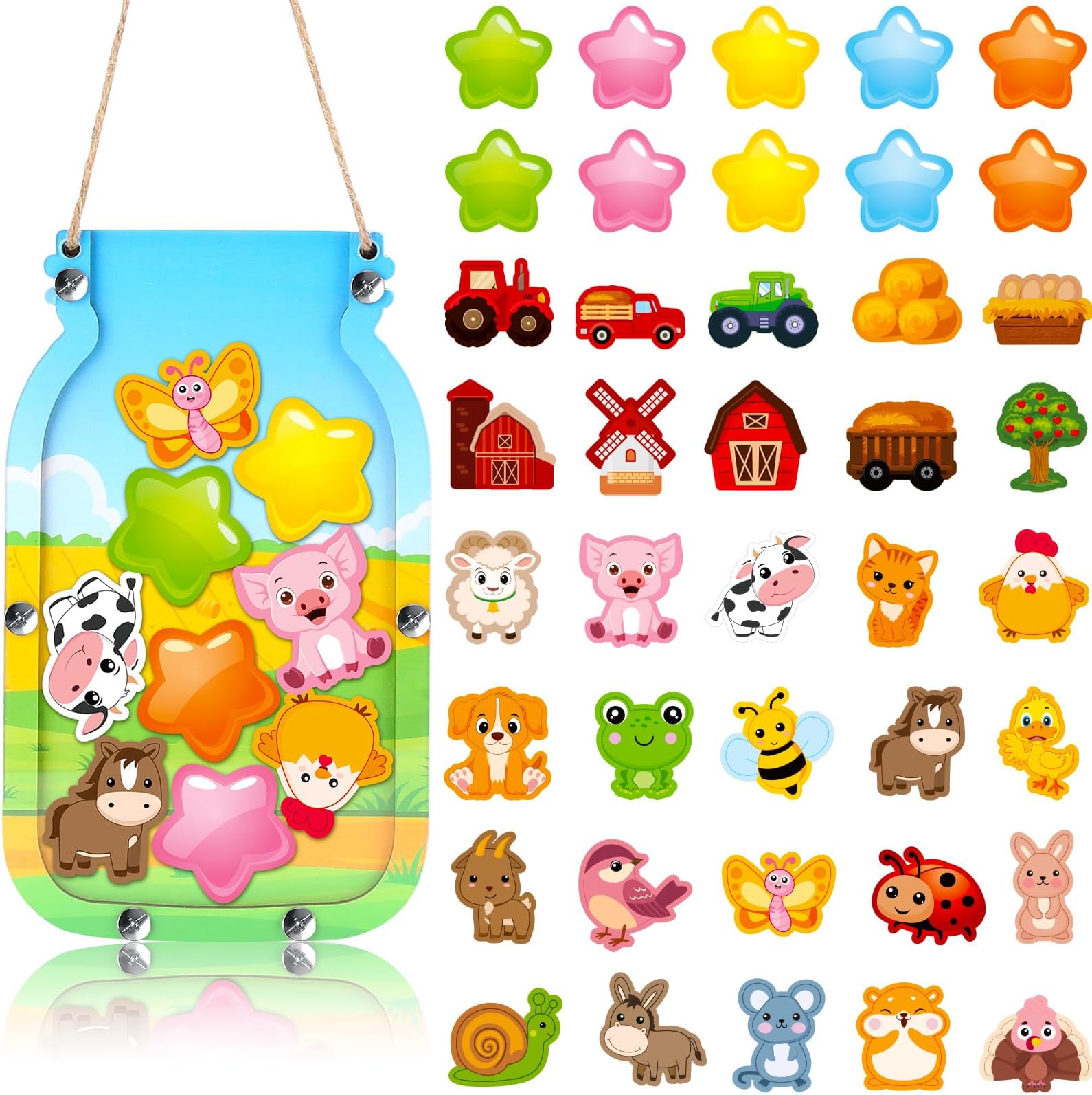 Amazon.com : Treela Farm Animal Reward Mason Jar for Kids Bulletin ...