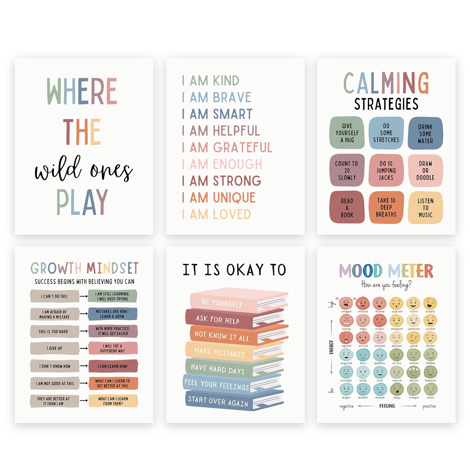 Amazon.com: UNXIS Growth Mindset Poster Positive Affirmations Wall ...