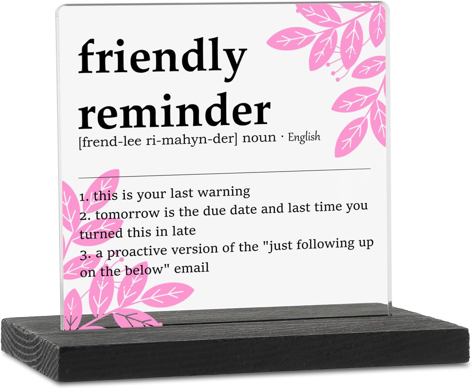 Amazon.com: Funny Friendly Reminder Sign Office Desk Decor, Humorous Sarcastic Office Home Work ...