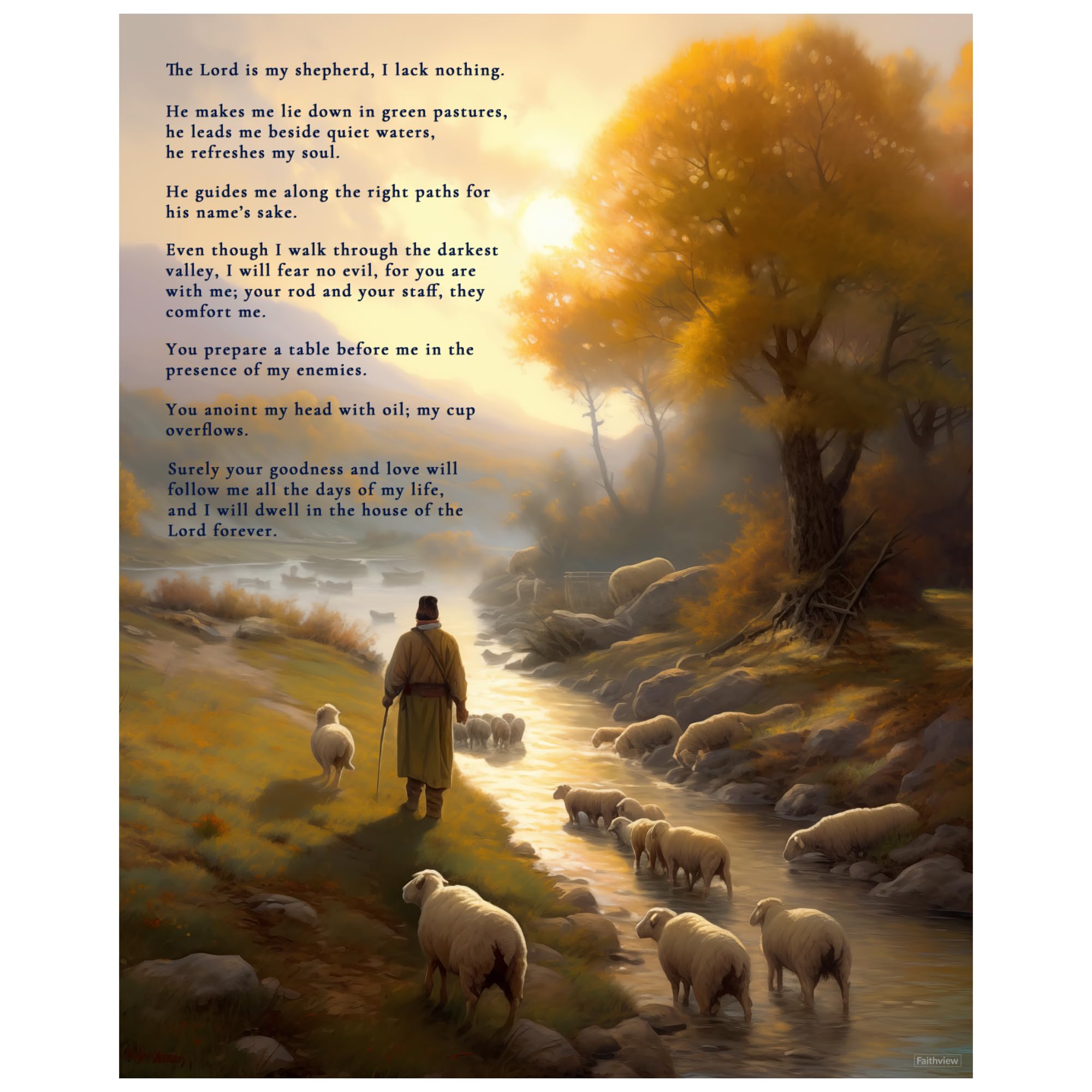 Snapklik.com : Psalm 23 Wall Art - Uplifting 16 X 20 Print