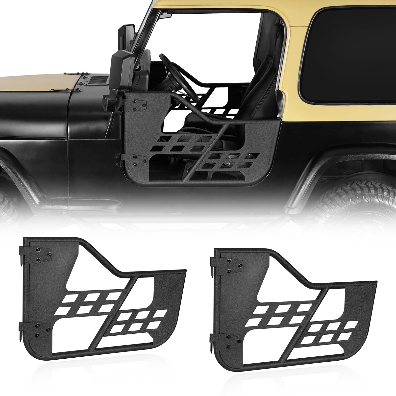 Amazon.com: Hooke Road CJ7 YJ Tubular Half Doors for 1976-1995 Jeep CJ ...