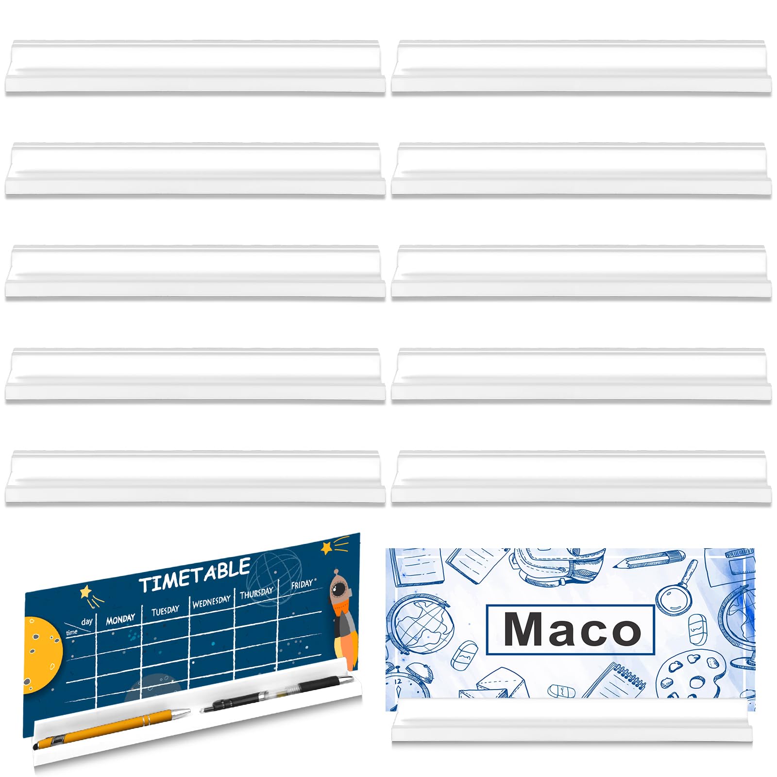 Amazon.com: 12pcs Name Plates Holder for Desk，12 x 1.7 x 1 inch Plastic ...