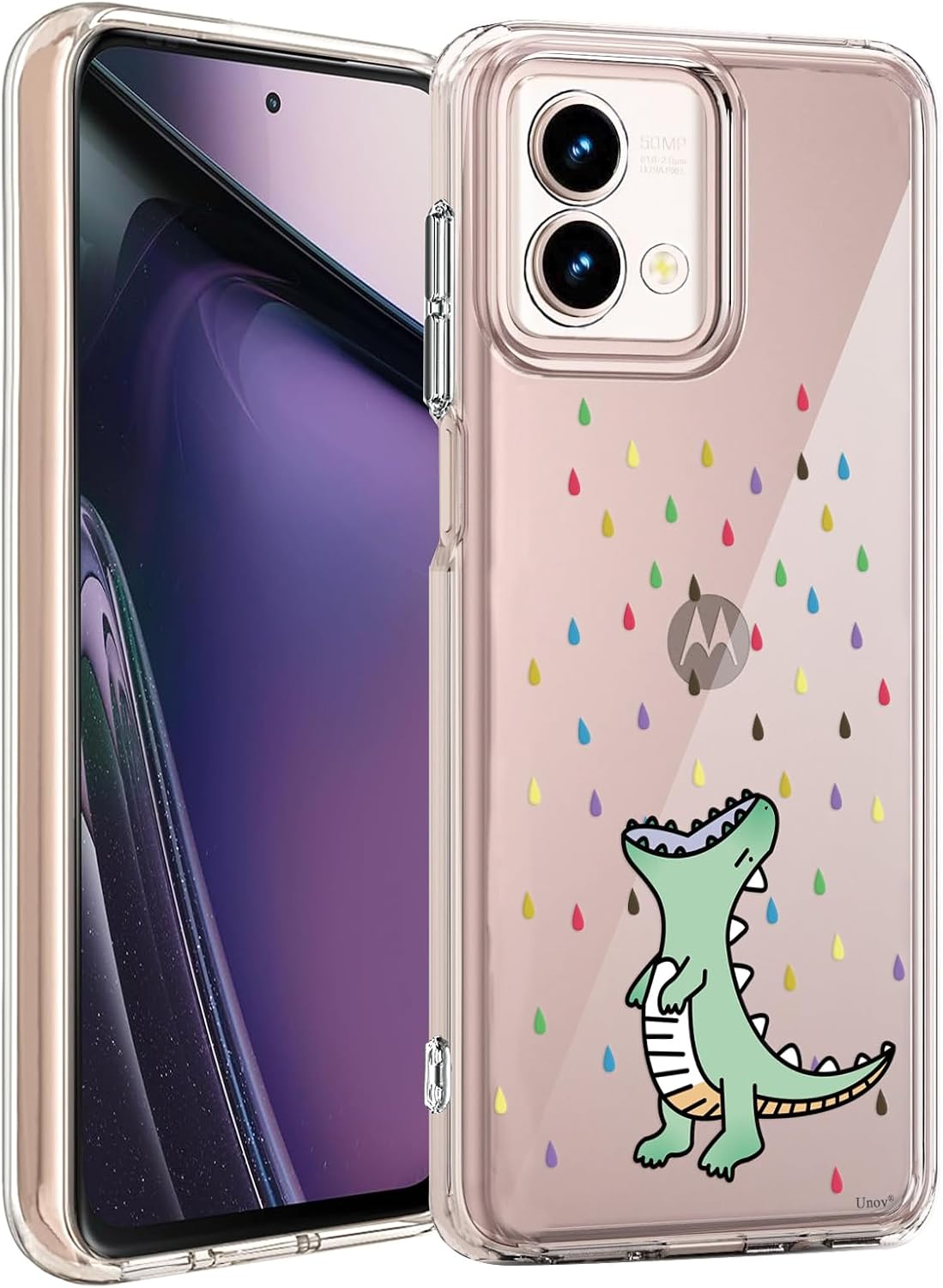 Amazon.com: Unov Case Compatible with Motorola Moto g Stylus 2023 5G Clear with Dino Rainbow ...