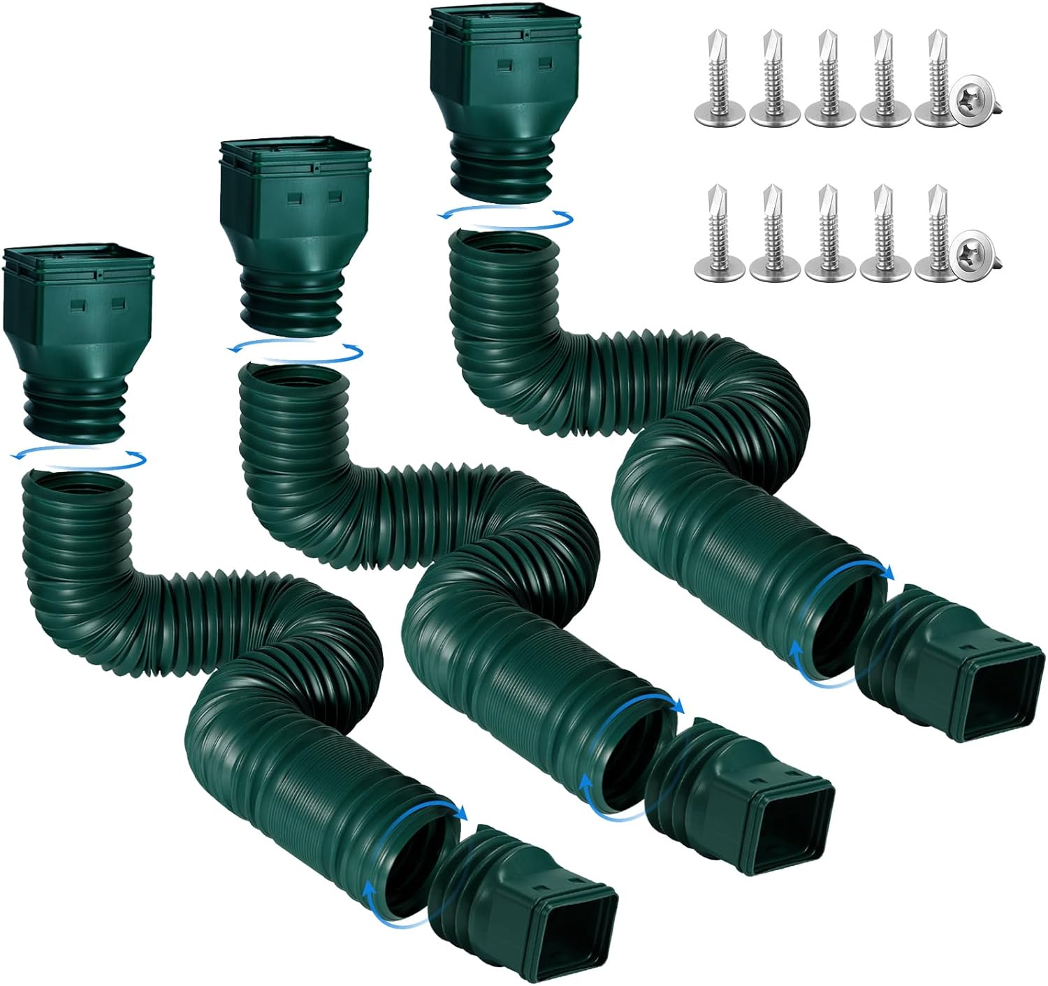 plusgutter Rain Gutter Downspout Extensions, Flexible Downspout ...