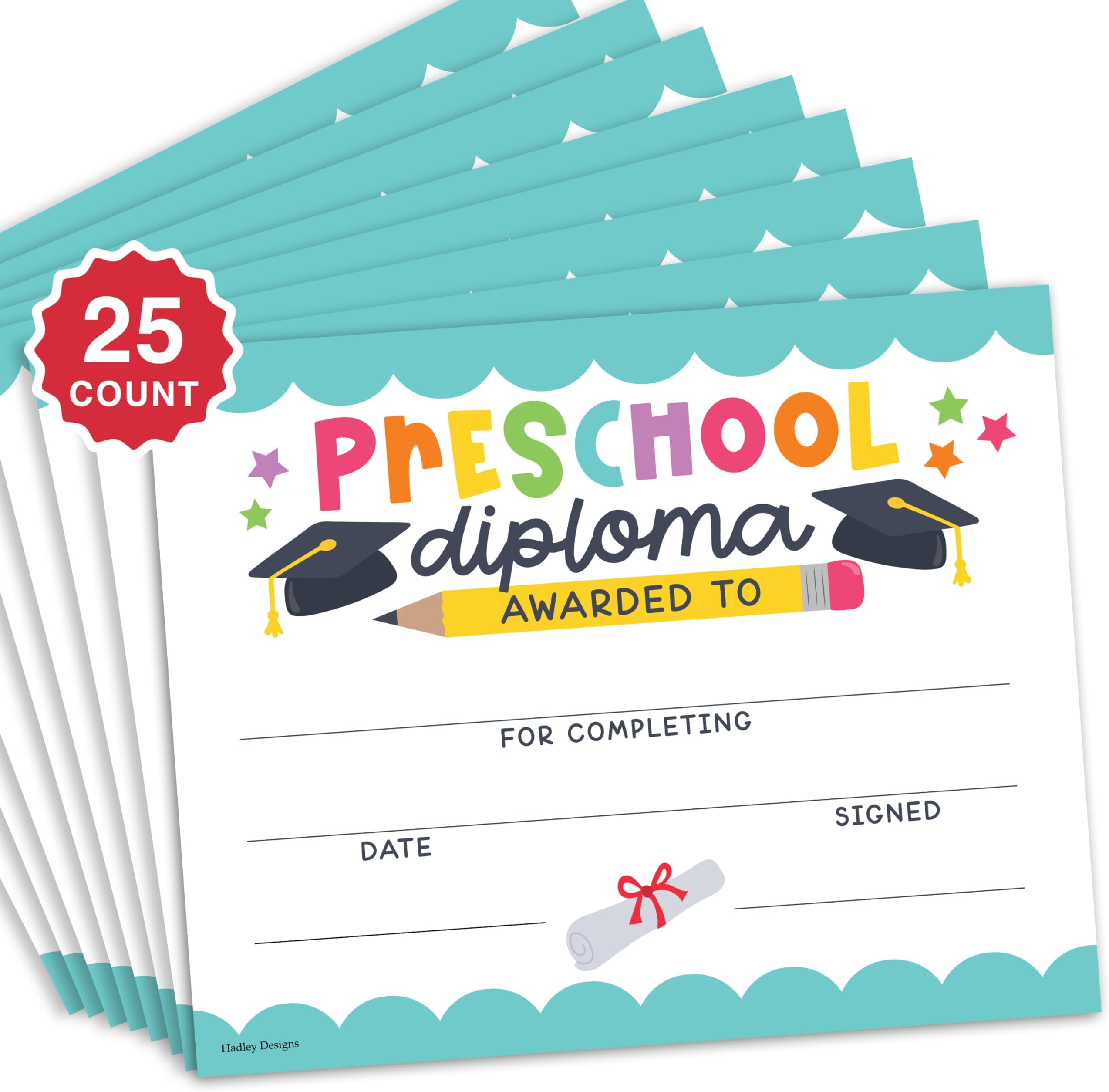 Amazon.com : WMQWLGOF 40PCS Preschool Diploma Certificate,Preschool ...