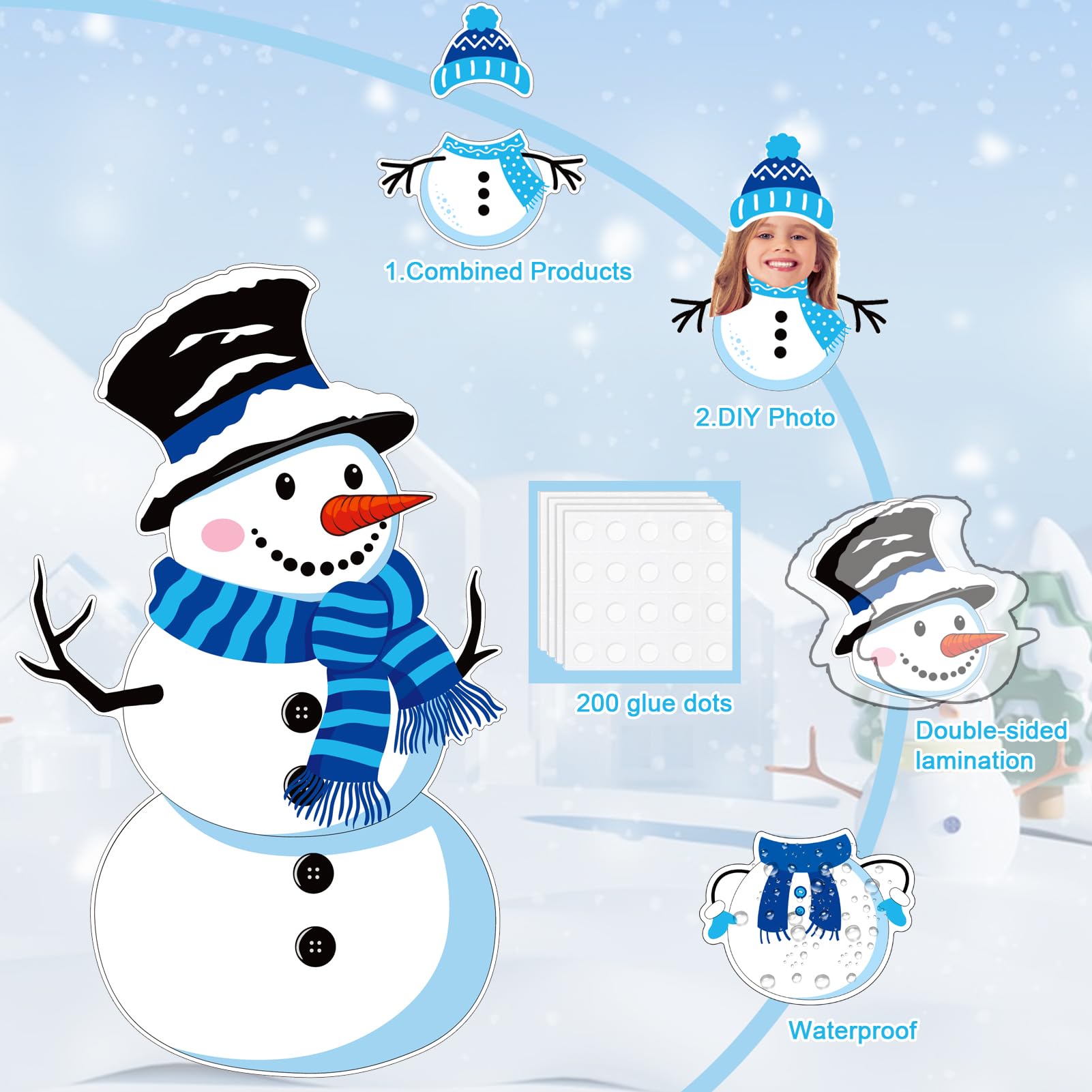Snapklik.com : 79 Pcs Winter Bulletin Board - Snowman Decorations DIY ...