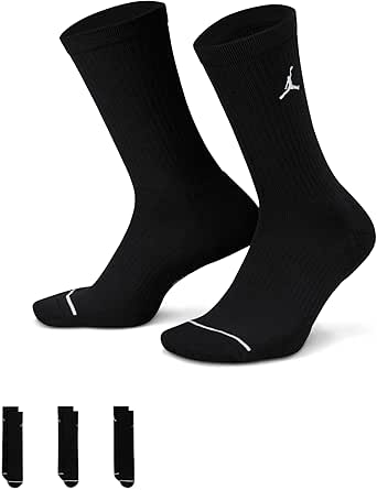 Amazon.com: Nike Jordan Everyday Crew Socks (3 pairs) Adult DX9632-010 ...