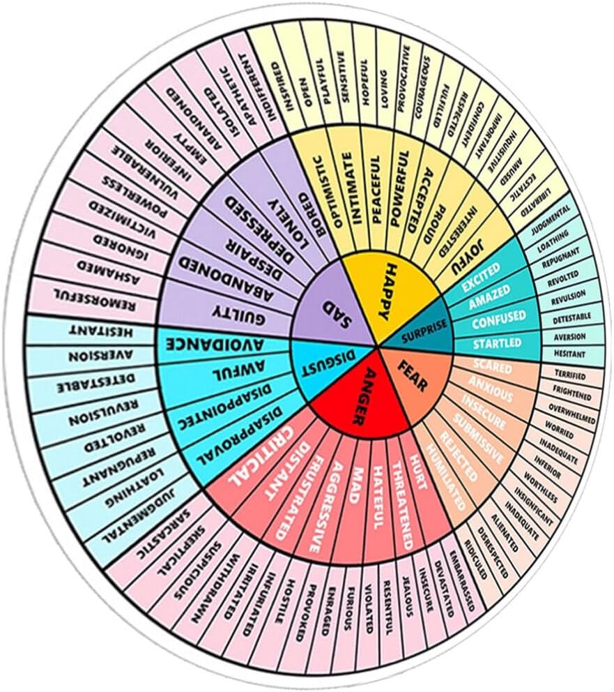 MAGICLULU Emotion Wheel Sticker Refridgerator Magnets Emotions Chart ...