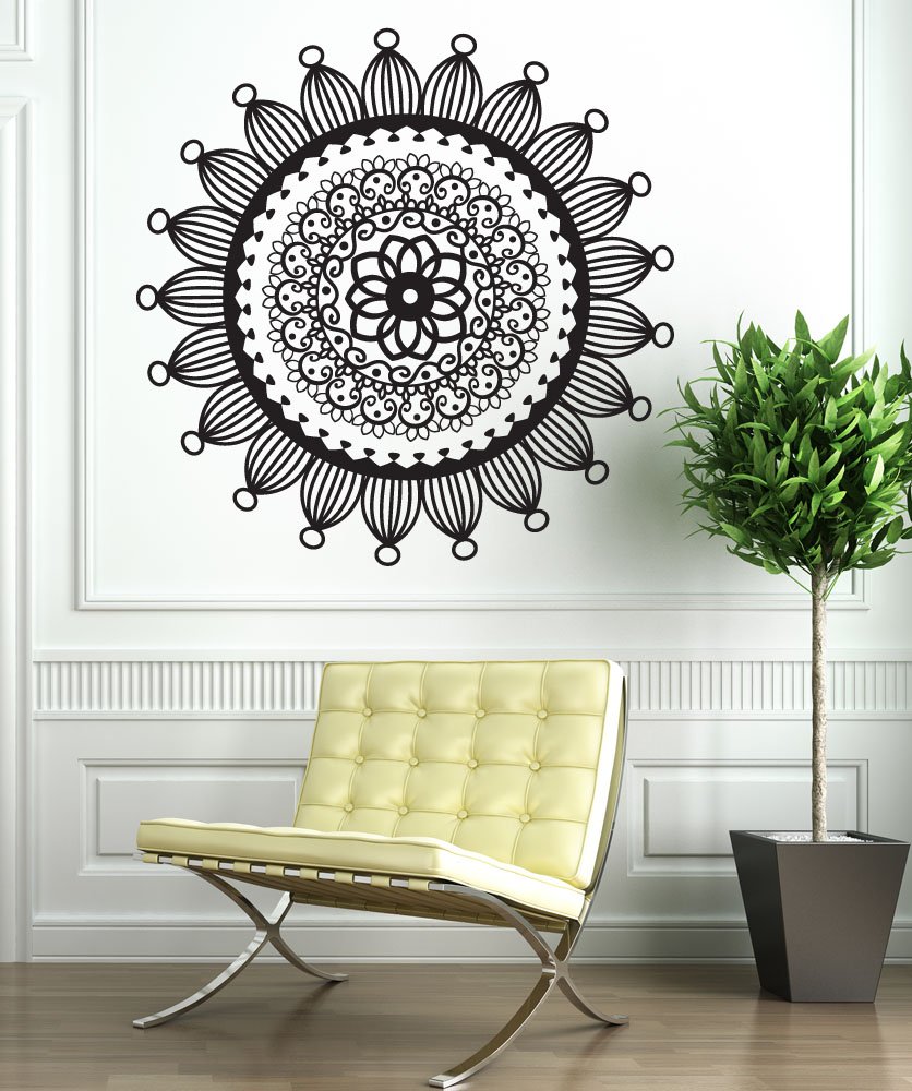 Amazon.com: Stickerbrand Vinyl Wall Decal Sticker Radial Henna OS ...