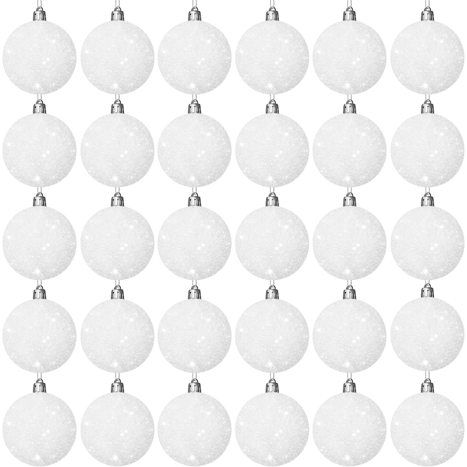 Amazon.com: 30 Pcs 2.36 Inch White Snowball Ornament,Christmas White ...