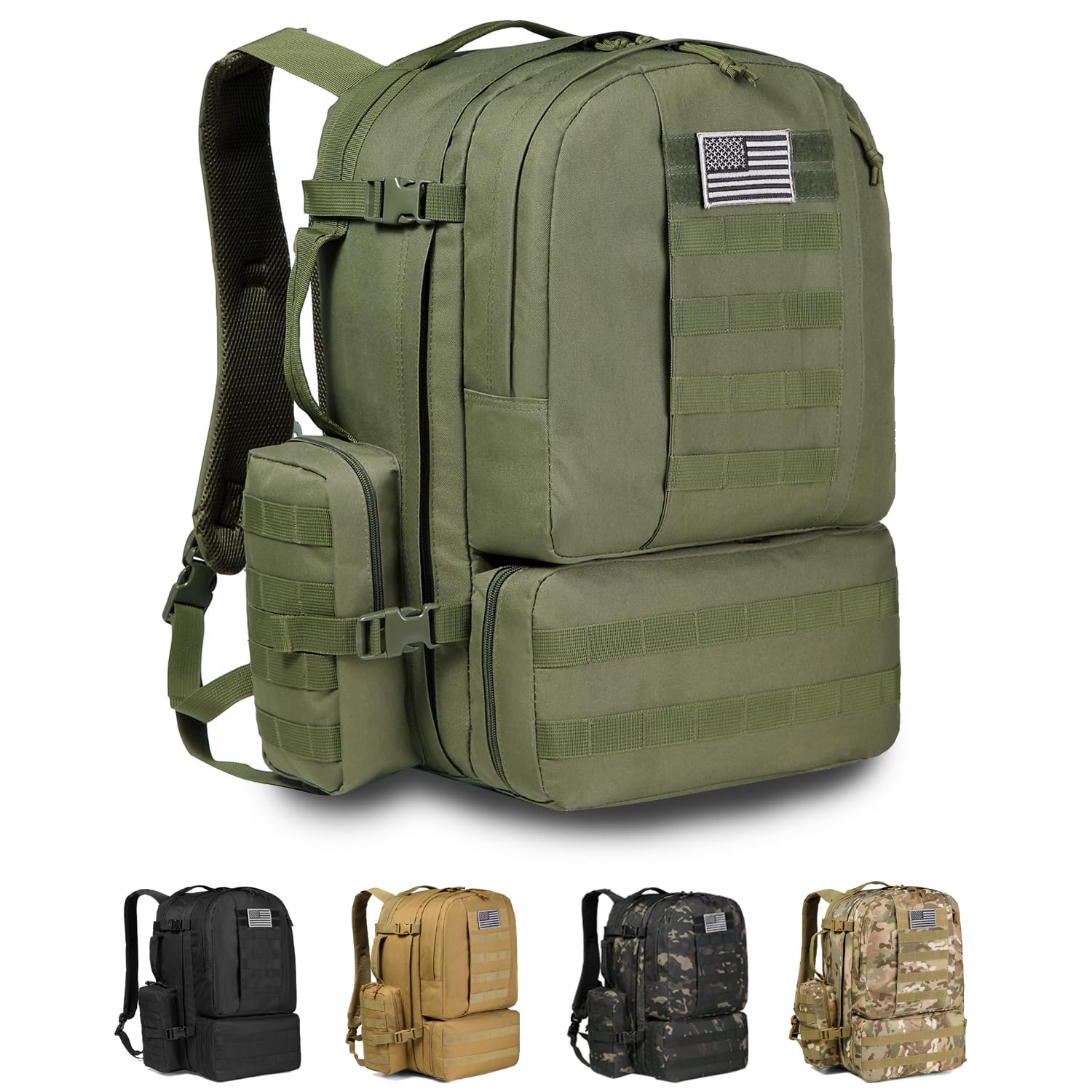 Amazon.com: DBTAC Tactical Backpack 50L Large Classic Army 3-DAYS ...