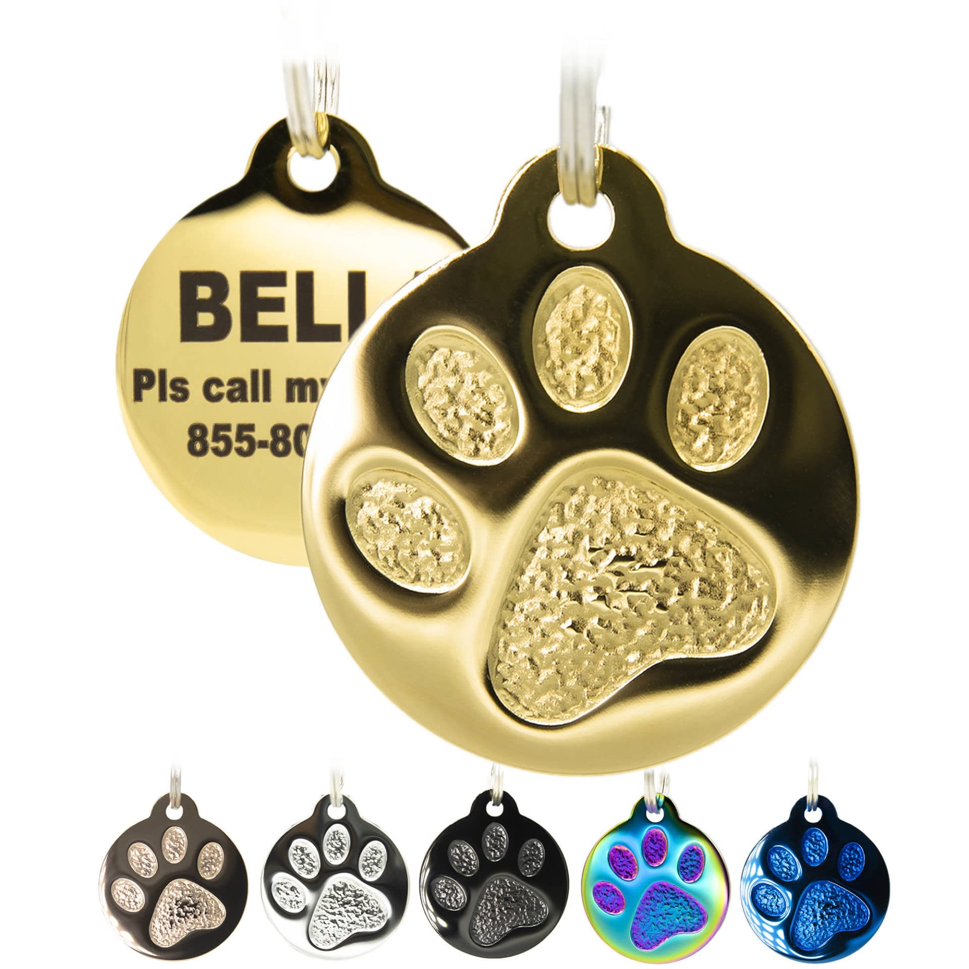 Amazon.com: Engraved Pet Tag for Dogs and Cats - Personalized Front ...