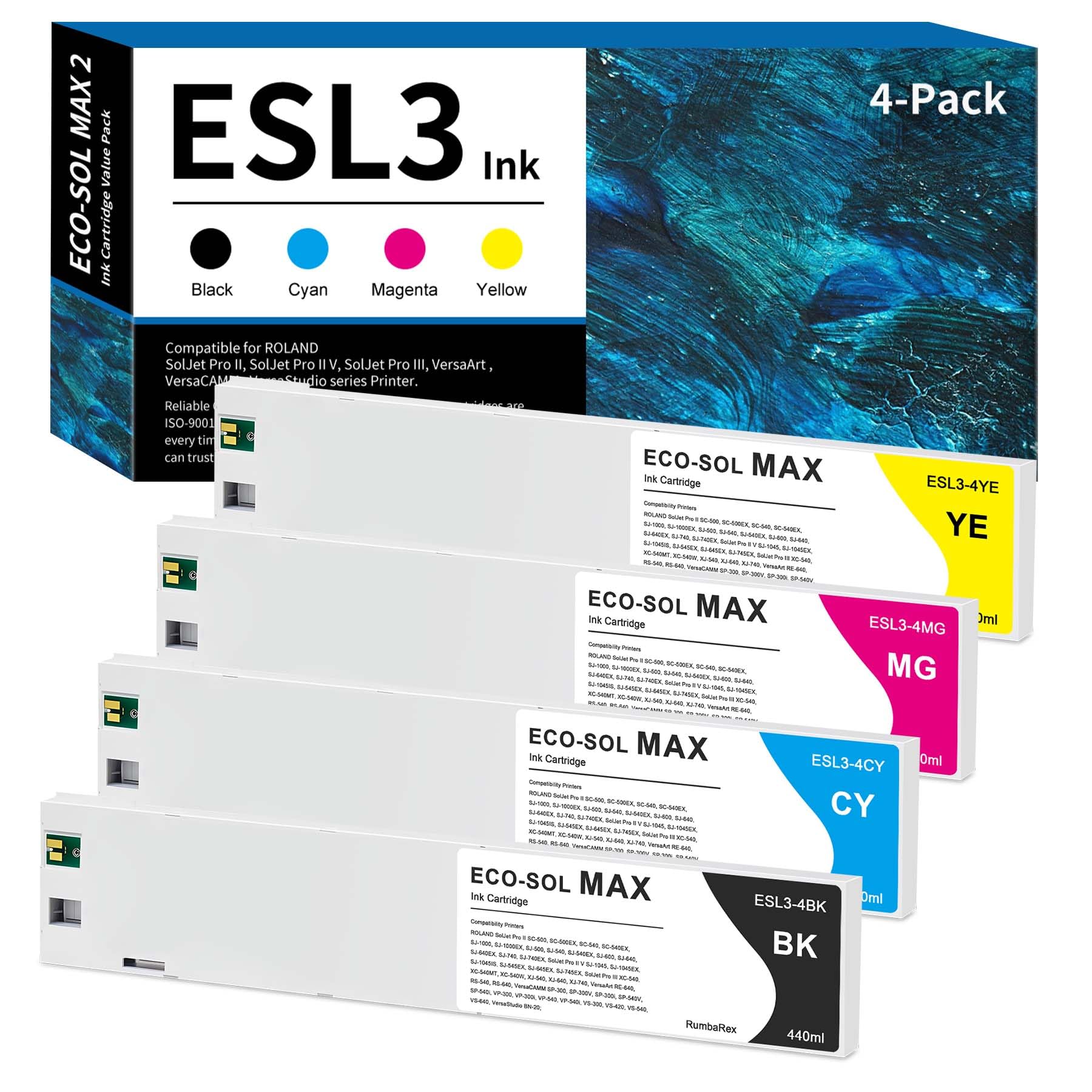 Amazon.com: RumbaRex Compatible for Roland ECO-SOL MAX Ink Cartridge ...