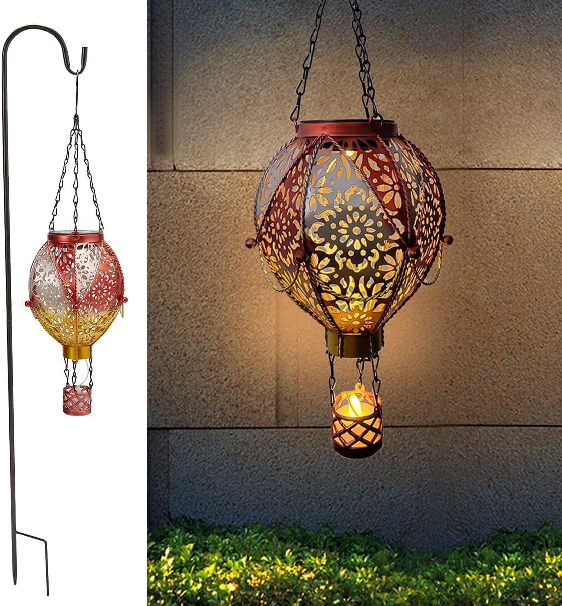 Amazon.com: 2PCS Hanging Solar Lights Solar-Powered Lantern LED Garden ...
