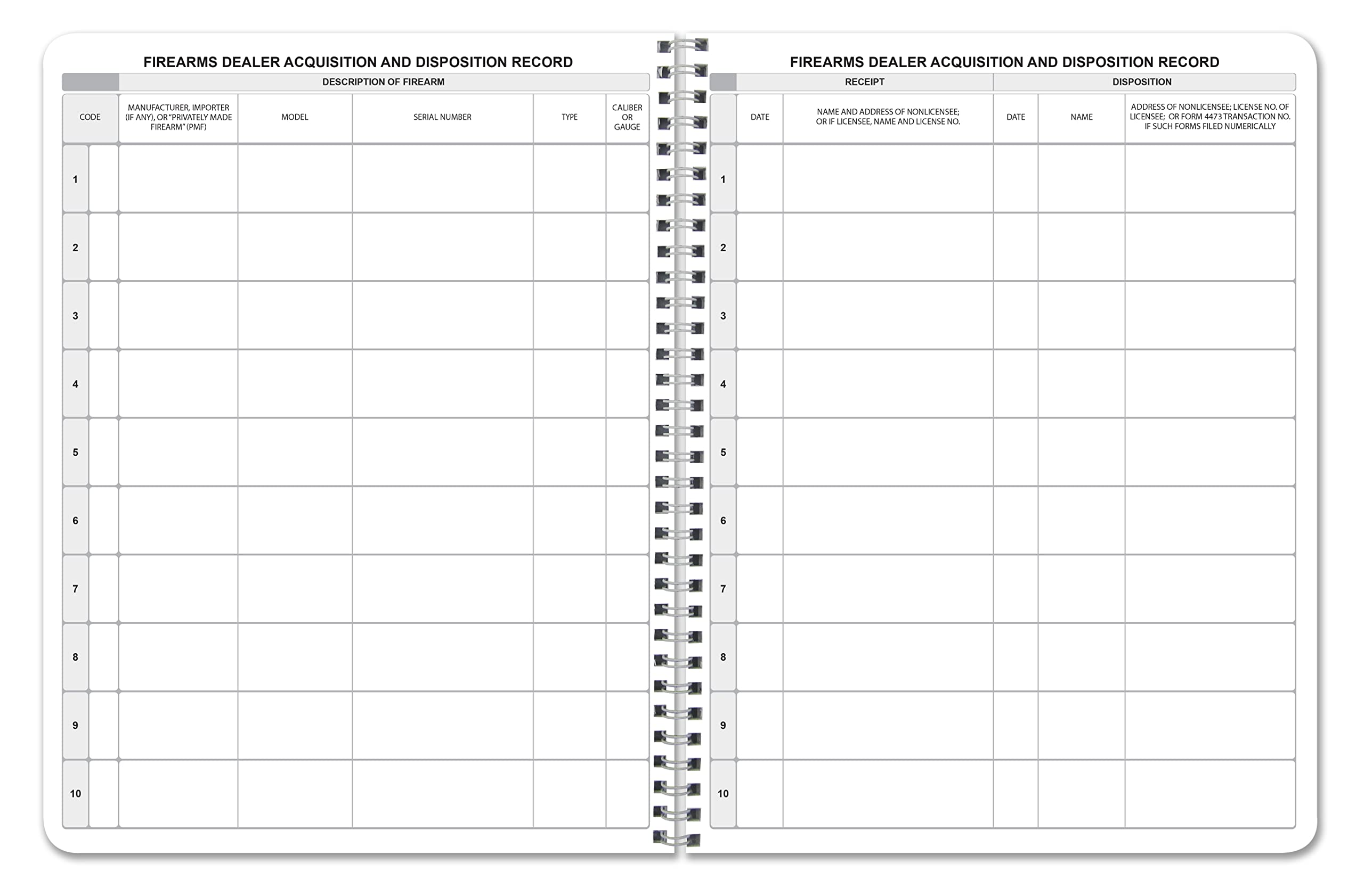 Snapklik.com : BookFactory Firearms Acquisition And Disposition A&D Gun ...
