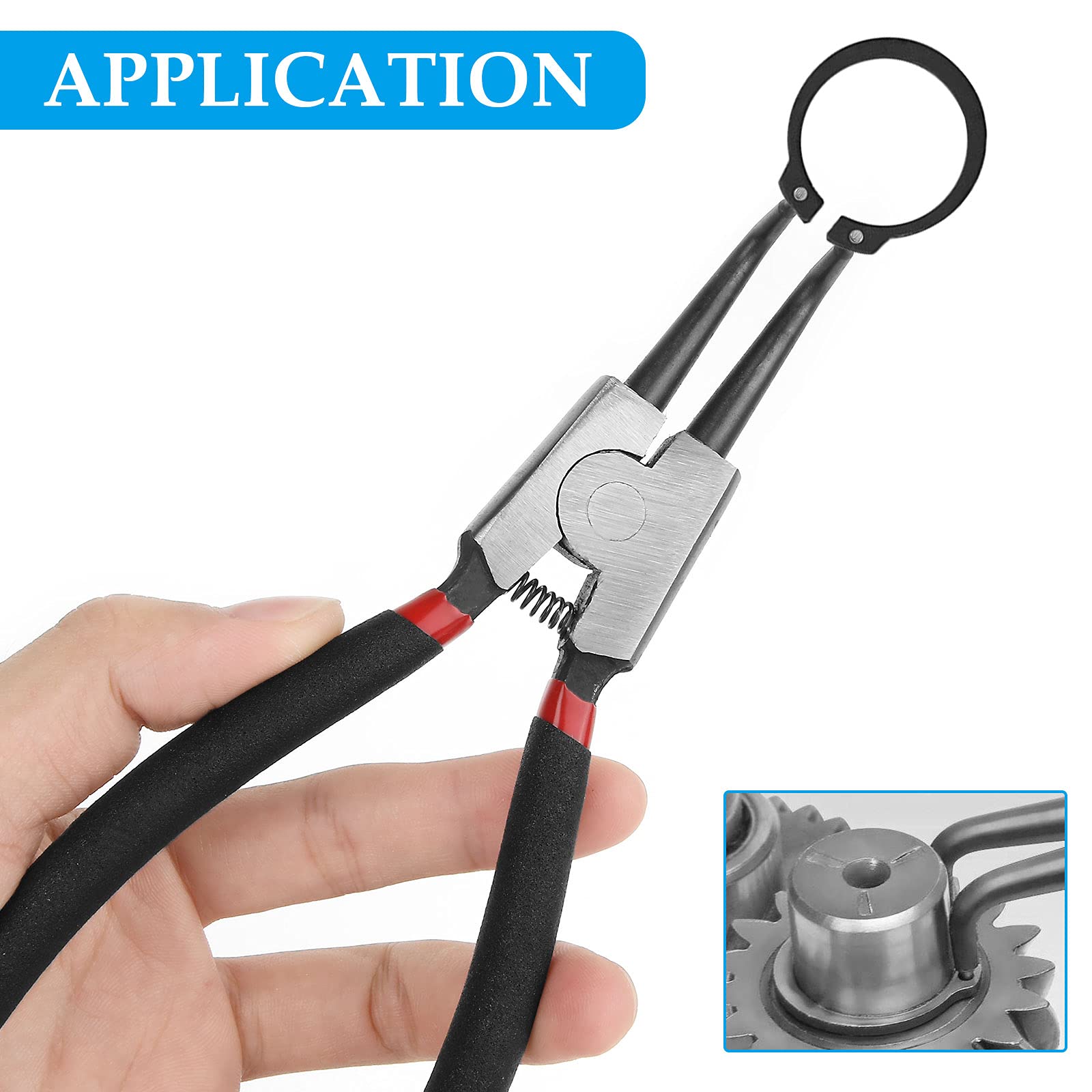 Circlip Pliers Set Jetech 7 Inch Bent Internal Snap Ring Pliers, 7 ...