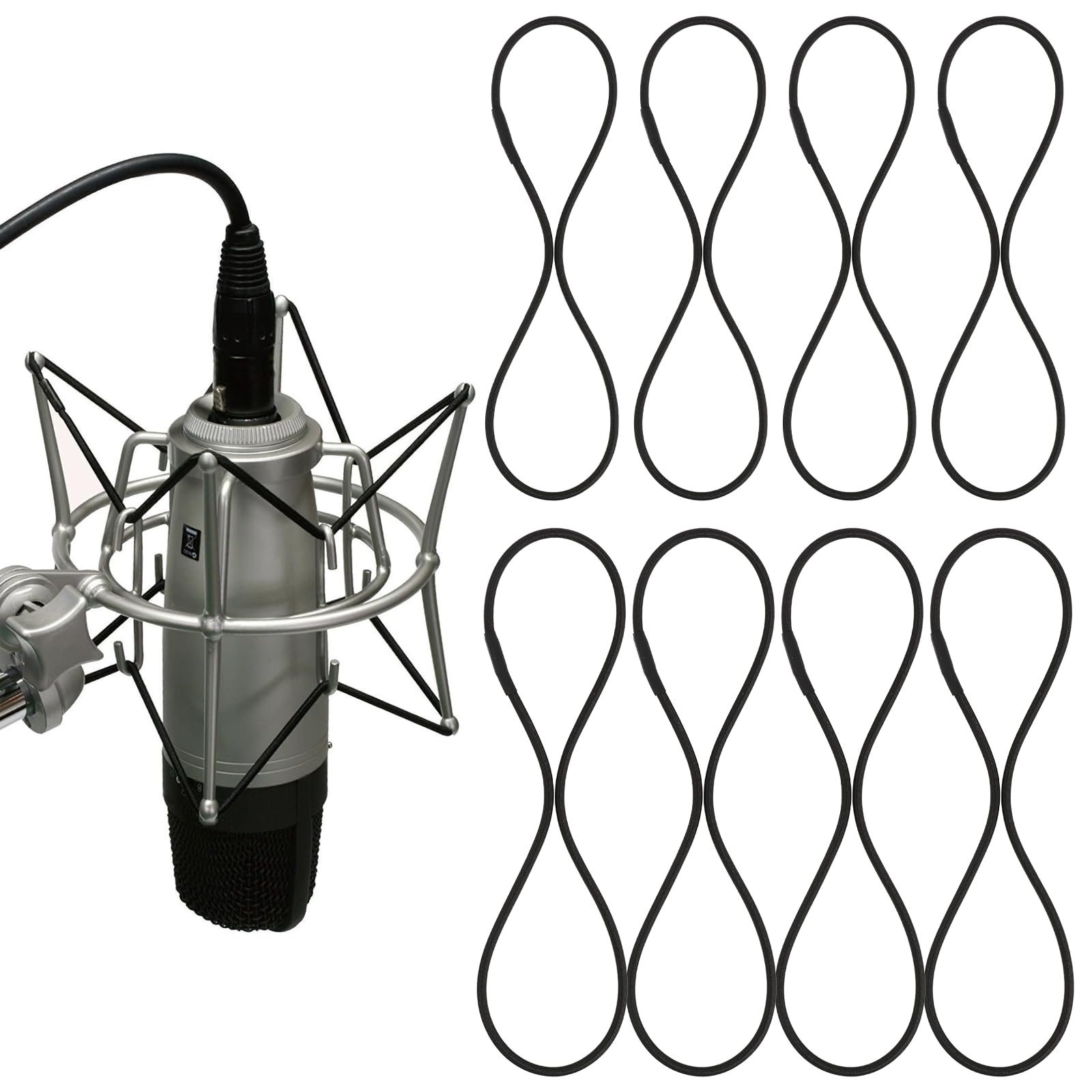 Amazon.com: 8PCS Microphone Shock Mount Rubber Ring, Black Universal ...