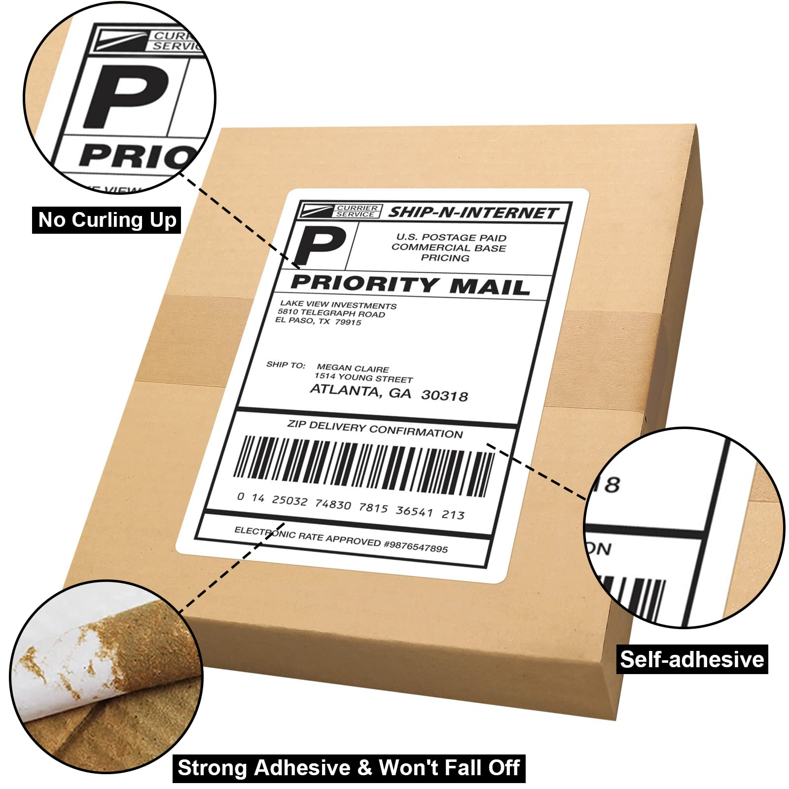 Snapklik.com : LabelMore 8.5 X 5.5 Half Sheet Self Adhesive Shipping ...