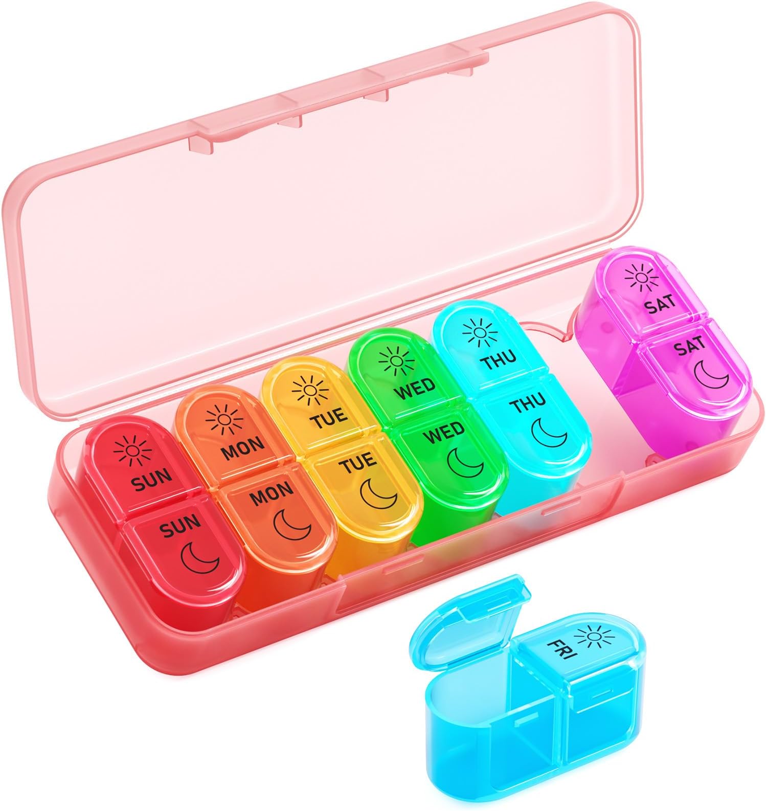 Amazon.com: Betife Weekly Pill Organizer 2 Times a Day, 7 Day Pill Box ...