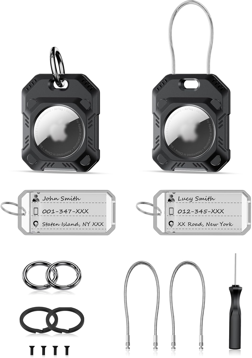 Amazon.com: PROfezzion 2-Pack Secure Air Tag Holder 2-in-1 Hard Shell ...