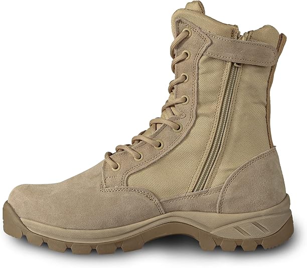 LUDEY Men’s Lightweight Military Tactical Boots Breathable Leather ...