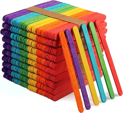 Amazon.com: 2400 PCS Colored Popsicle Sticks, 4.5 Inch, Rainbow Colored ...