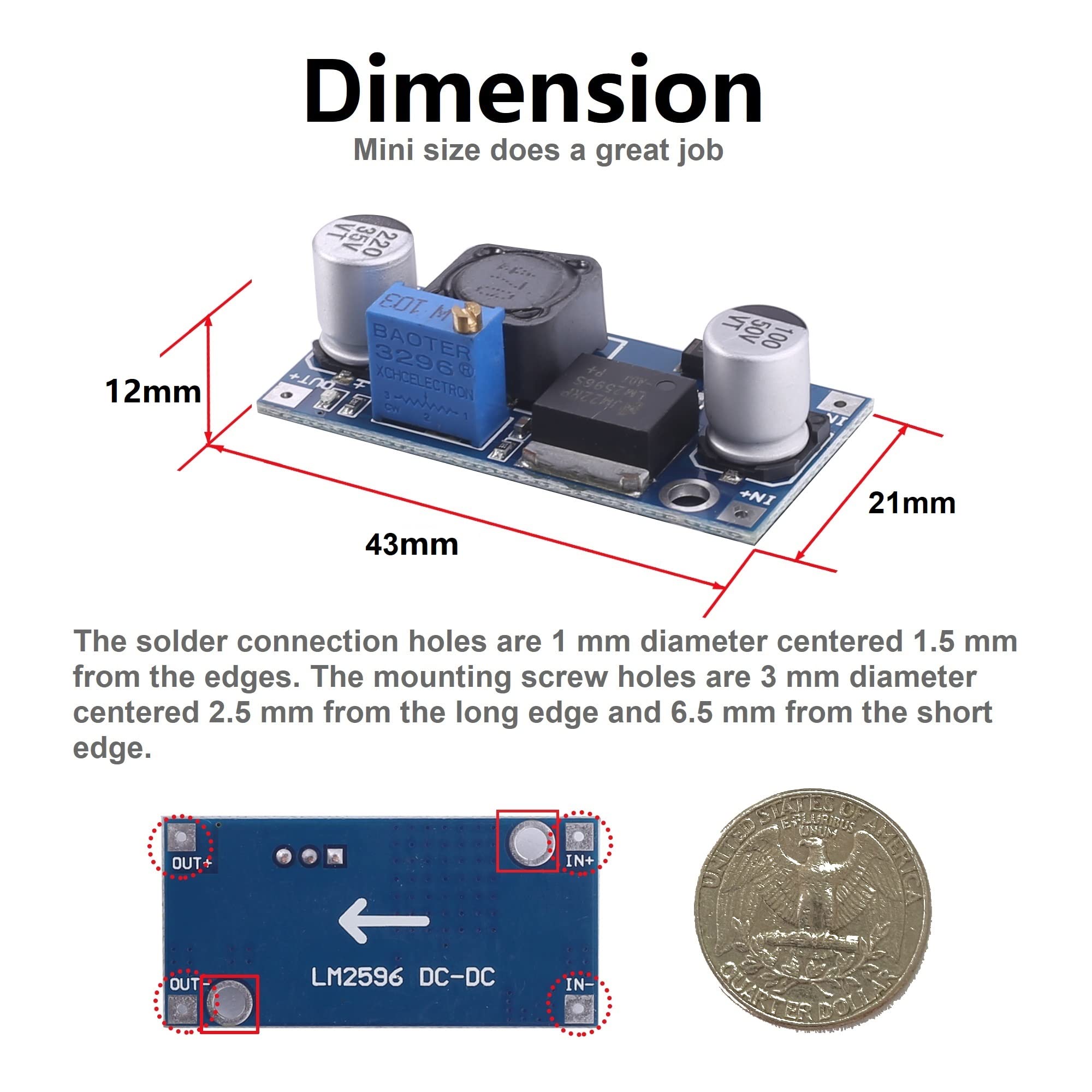 Snapklik.com : PlusRoc 20 Pack LM2596 DC To DC Buck Converter High ...