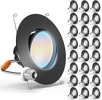 Amazon.com: Sunco 24 Pack 6 Inch Gimbal LED Recessed Light, Black ...